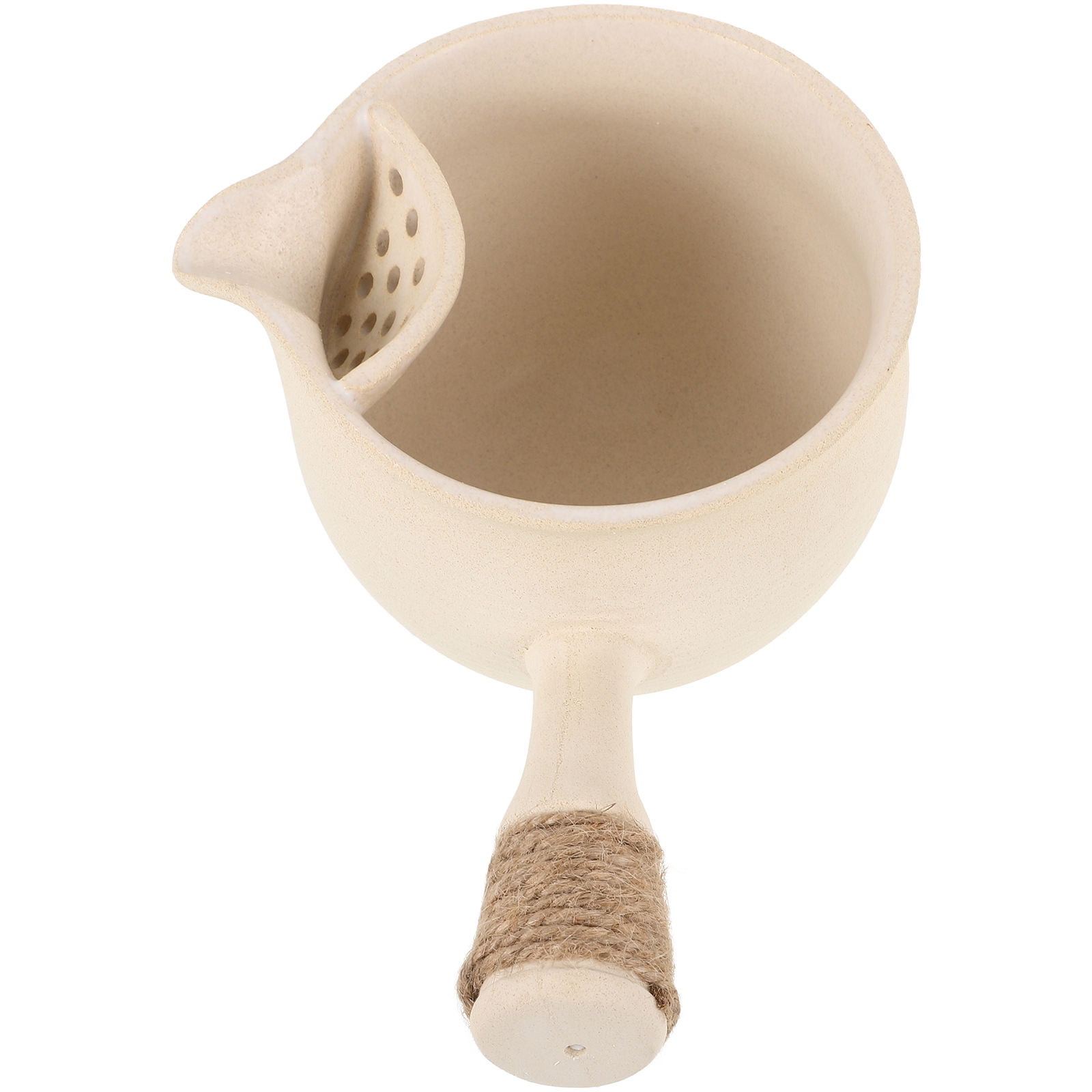 FELTECHELECTR Side Handle Teapot Beige Color Crude Pottery for Family ...