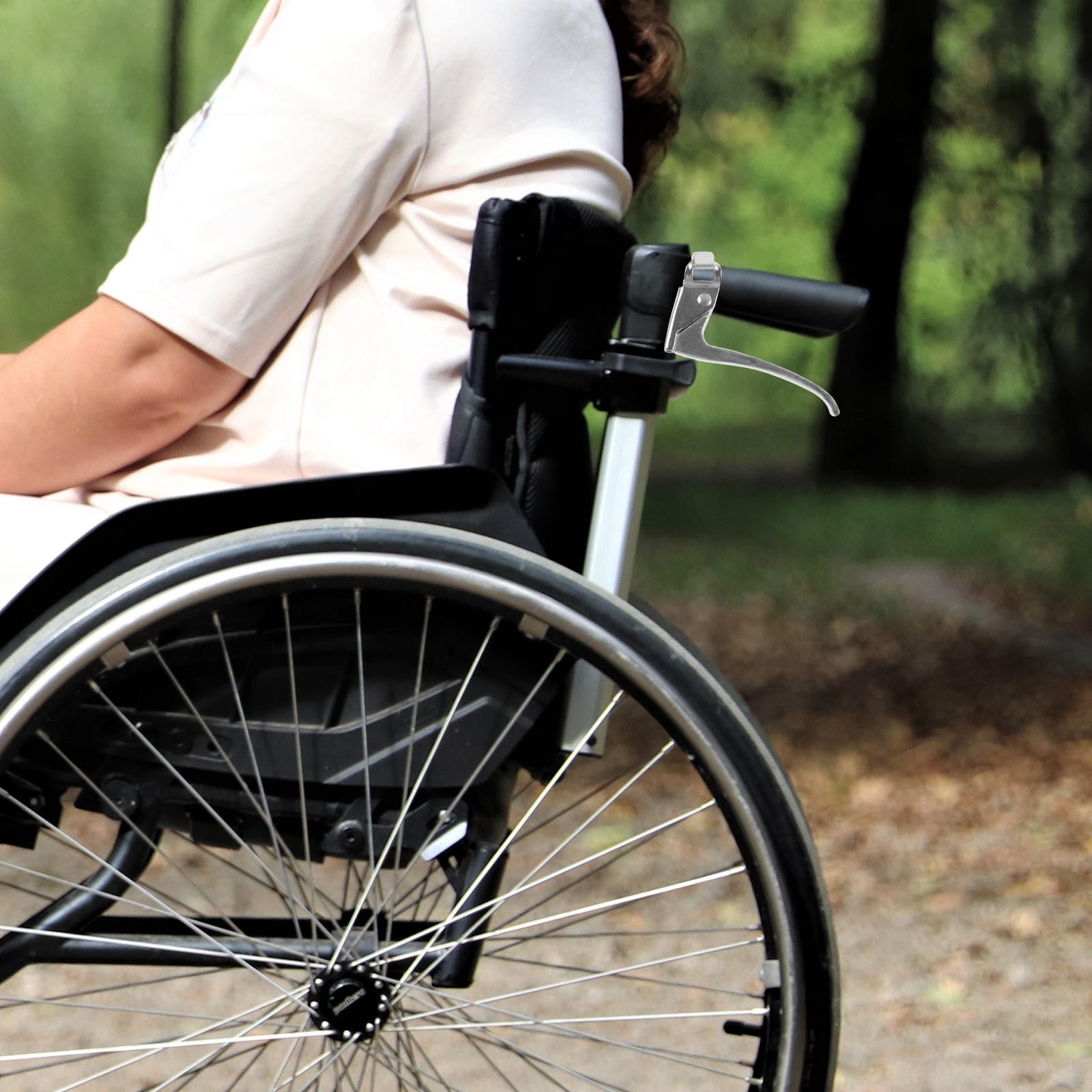 FELTECHELECTR Silver Metal Long Handle Wheelchair Brake Lever 1 Pair ...