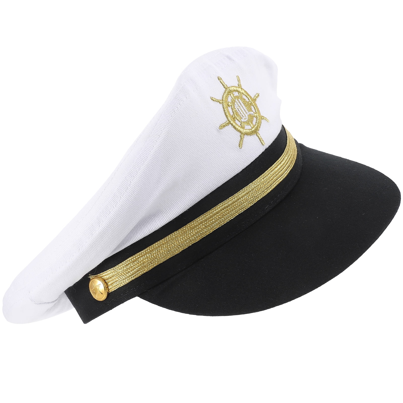 FELTECHELECTR Stage Performance Captain Hat Embroidered Sailor Hats ...