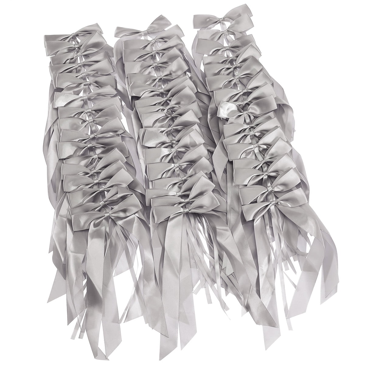 FELTECHELECTR Wedding Table Decor with 50 Pcs Light Grey Satin Ribbon ...