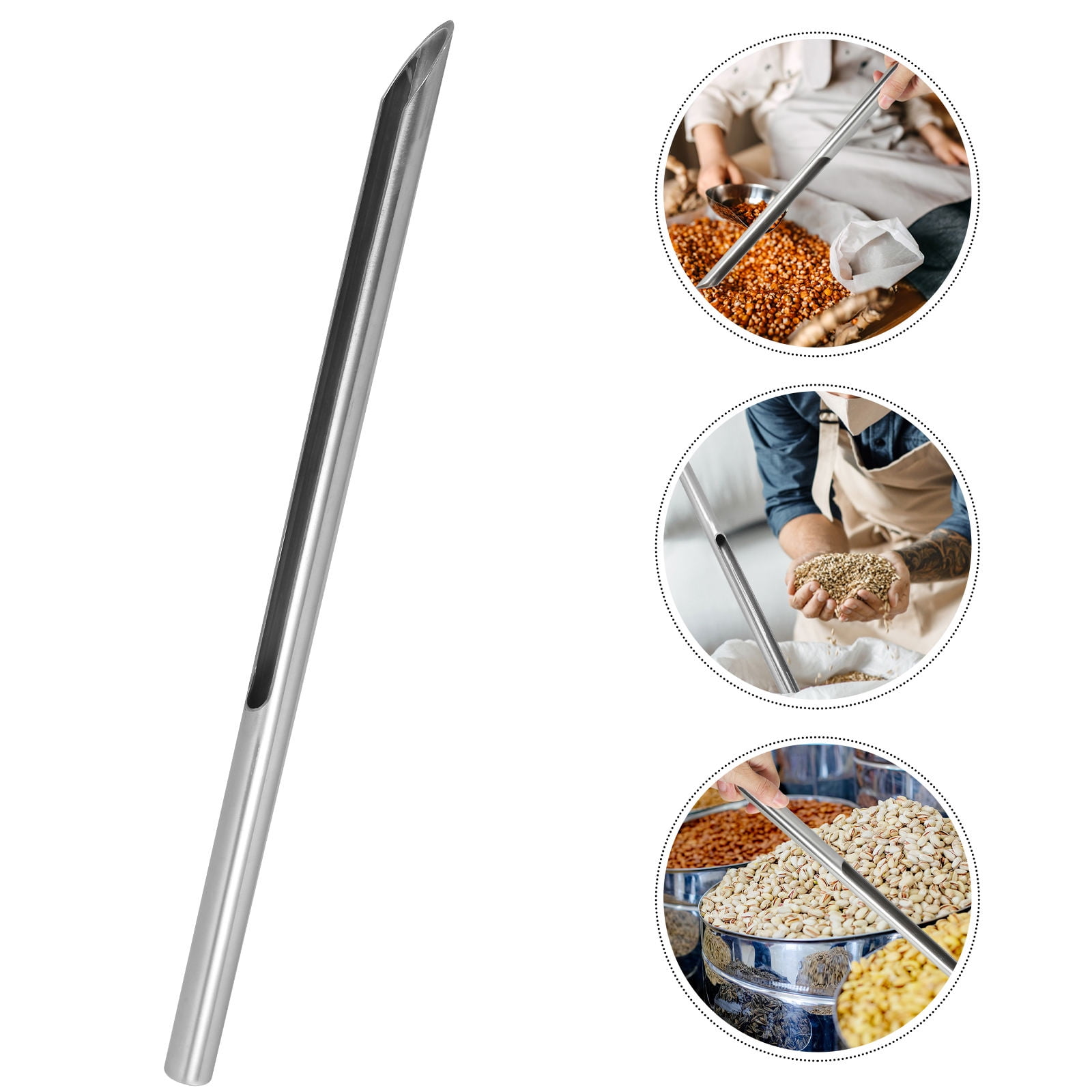 FELTECHELECTR Cereal Sampler For Farm 1Pack Stainless Steel 40cm Length ...