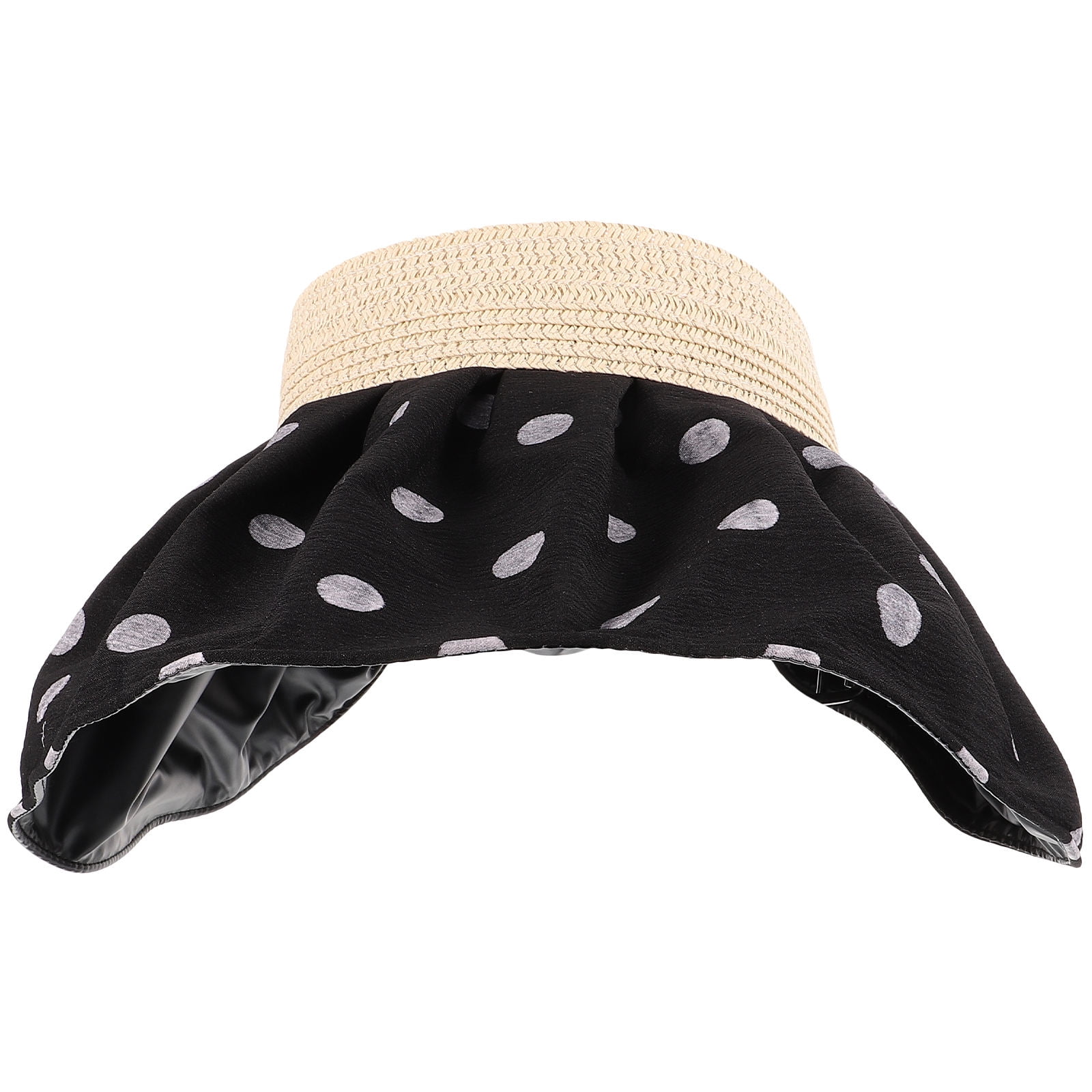 FELTECHELECTR Wide Brim Sun Hat For Women 1Set Black Chinlon Foldable Design Summer Beach ...