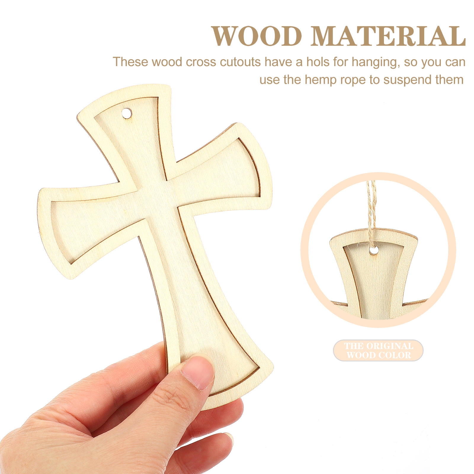 FELTECHELECTR Wooden Cross Cutouts Unfinished 1Set 4.96X3.58In ...