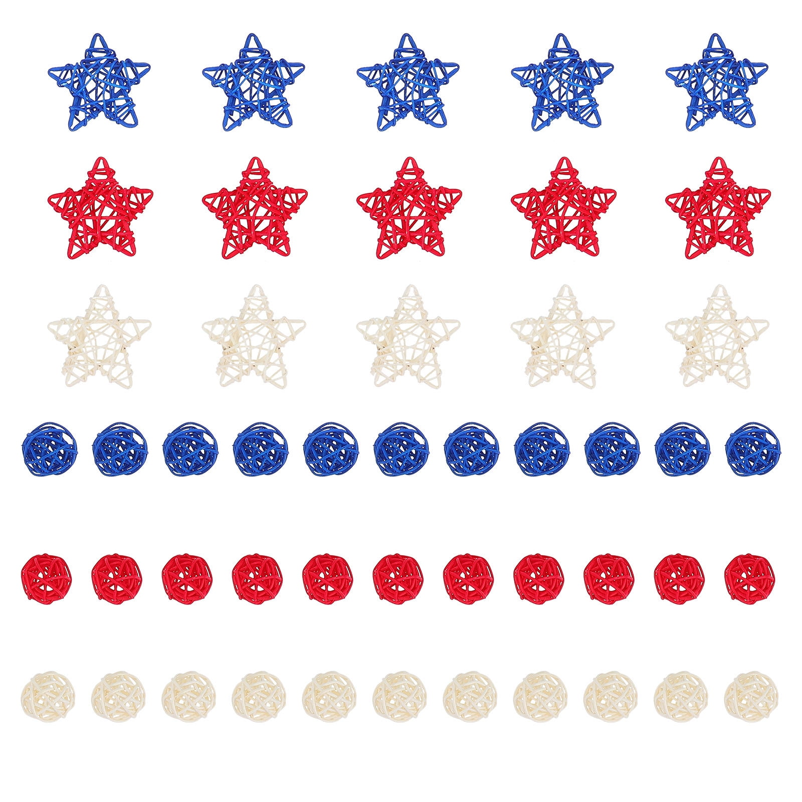 FELTECHELECTR Woven Wicker Rattan Balls 48Pcs Diy Friends Family ...