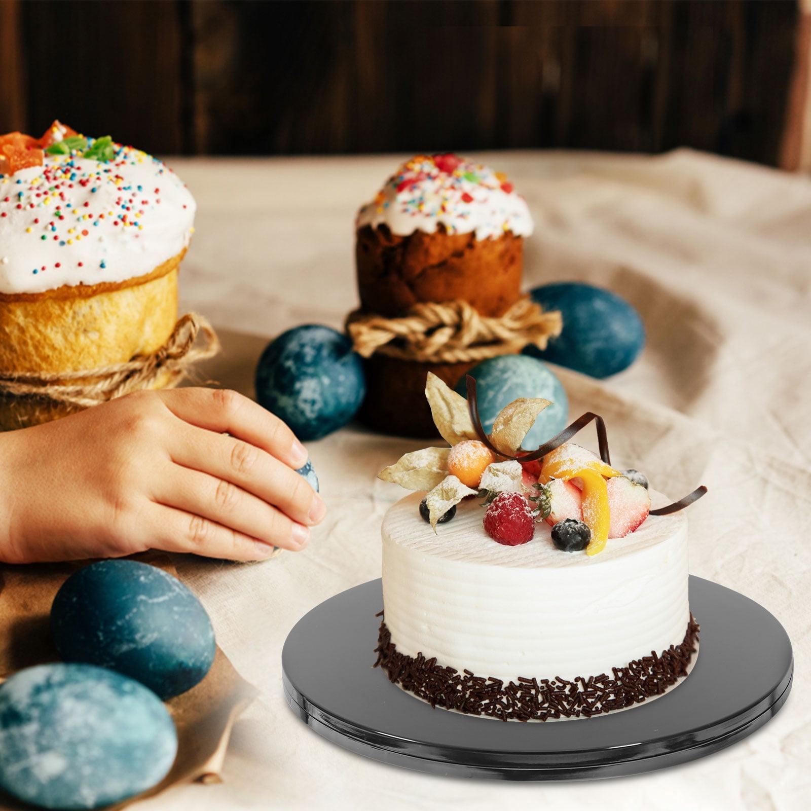 FELTECHELECTR spinning cake stand for decorating Plastic 360-degree ...