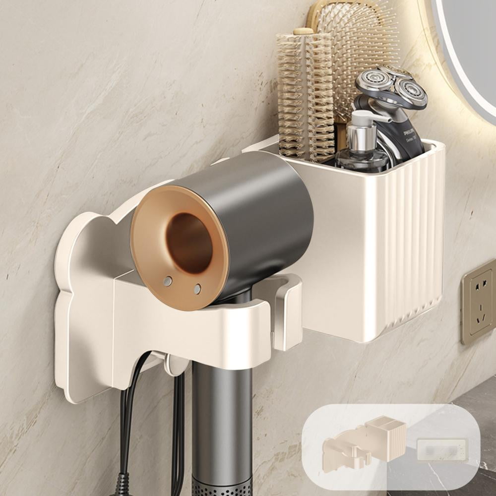 FELTREE Bathroom Shelves, Hair Dryer Storage Rack Without Punching Hair ...