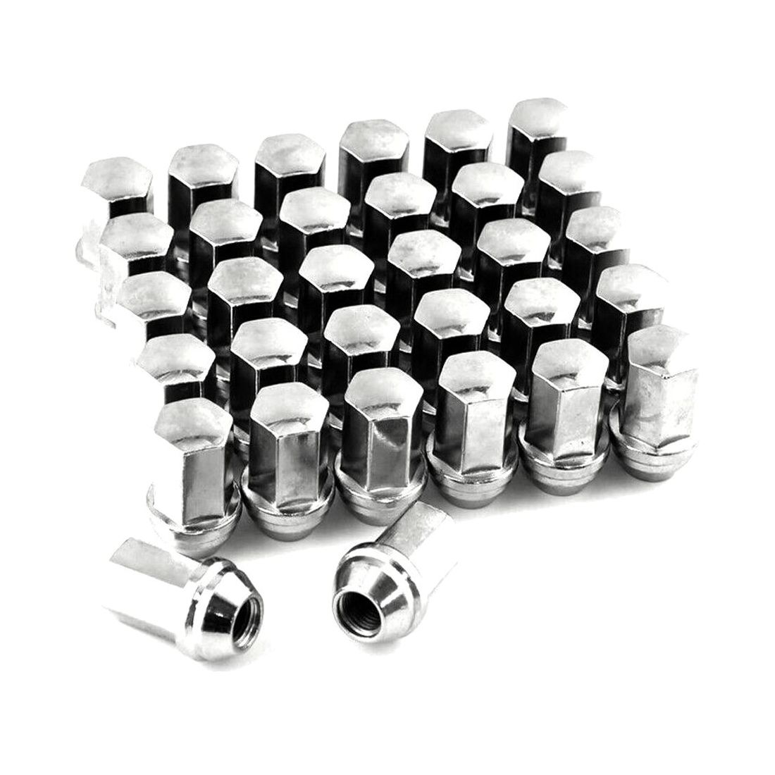FEMPRXZ 32 Chrome Factory Lug Nuts .5 7/8" Hex Stock Wheel for Chevy ...