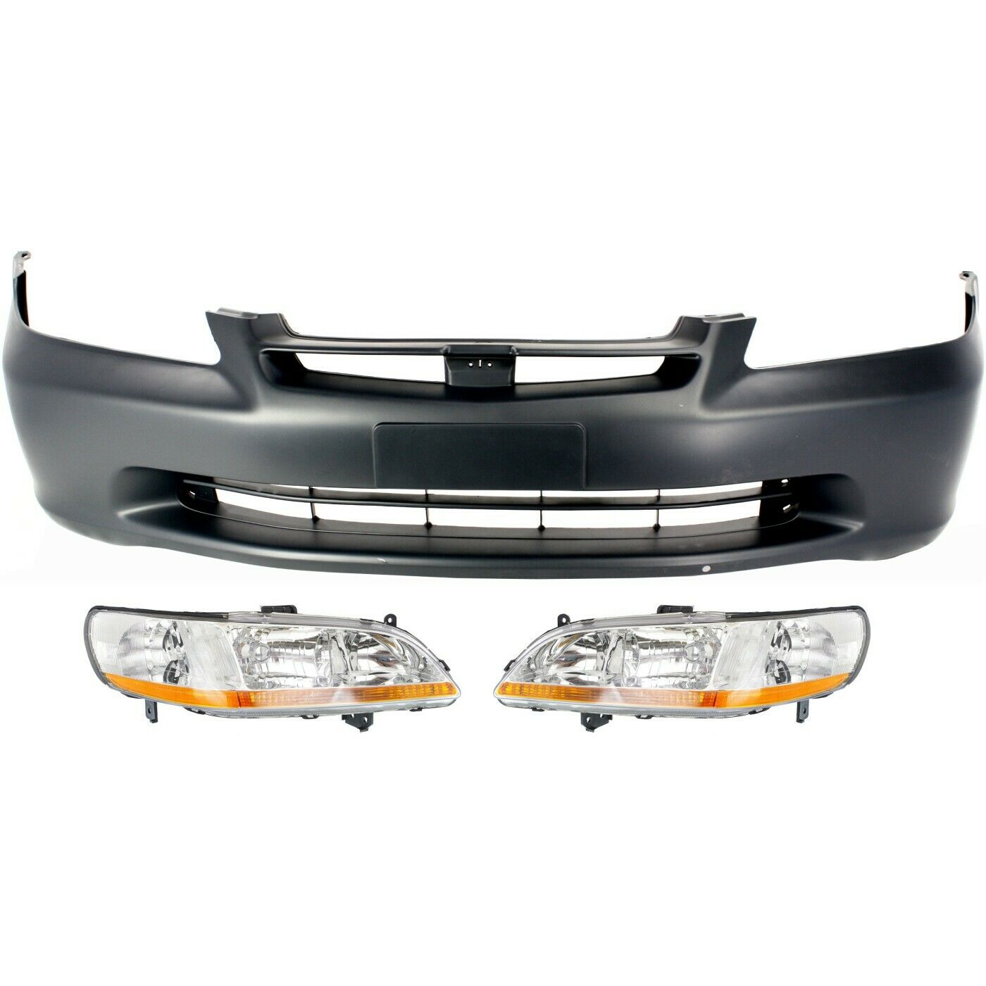 FEMPRXZ 3pcs Front Clear Lens & Unfinished Plastic Bumper Cover Kit 4 ...