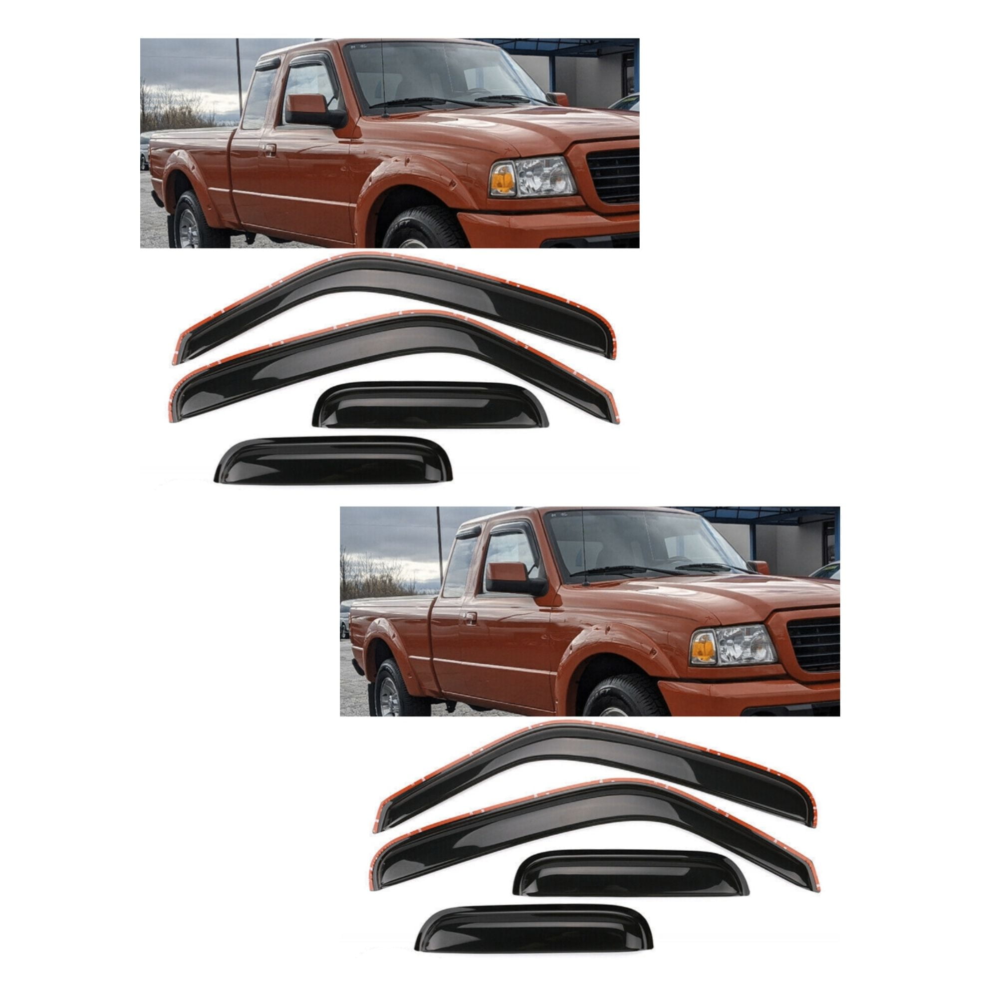 FEMPRXZ 8 Pieces - Sun Rain Deflector Guard Window Visor Front Rear ...