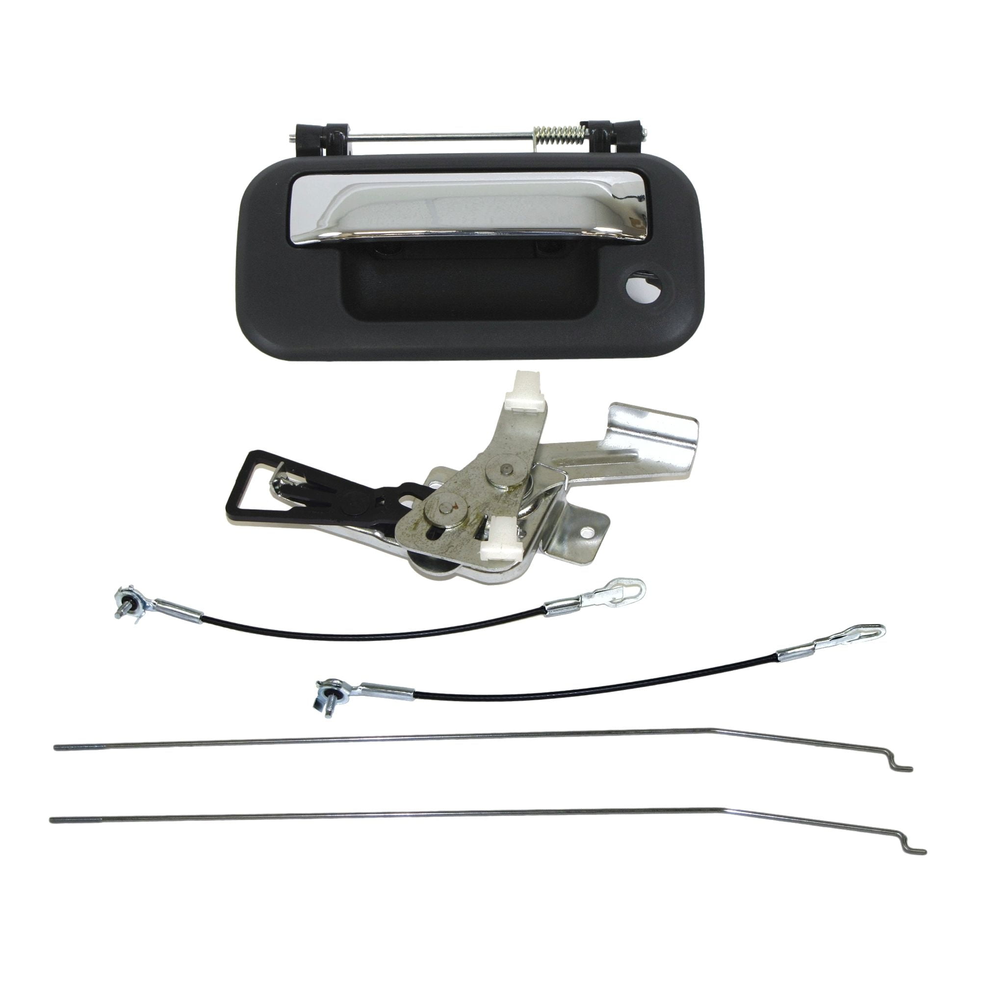 FEMPRXZ Tailgate Cable Rod Handle Chr/Blk Center Control W/Lock for ...