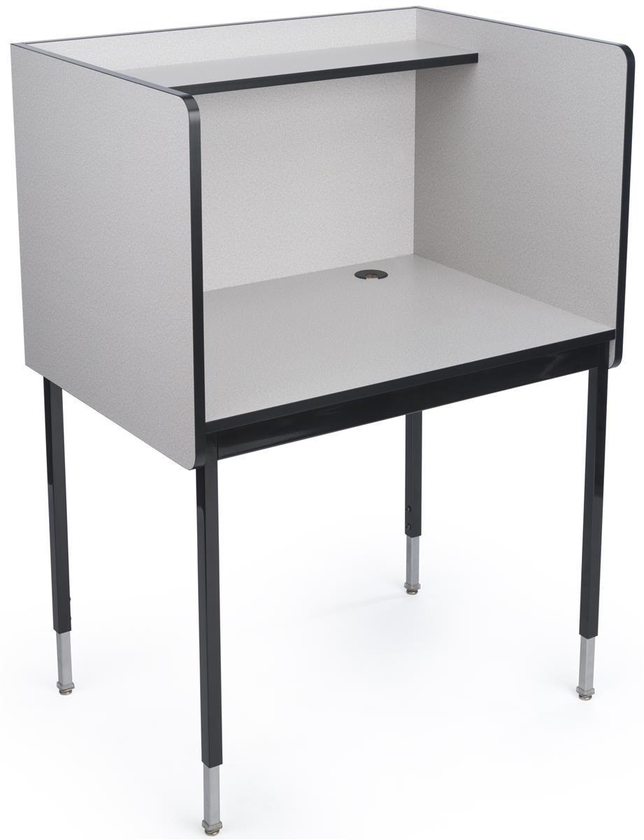 FENCHUN Library Cubicle, Top Shelf, Steel Legs, Melamine Top – Gray ...
