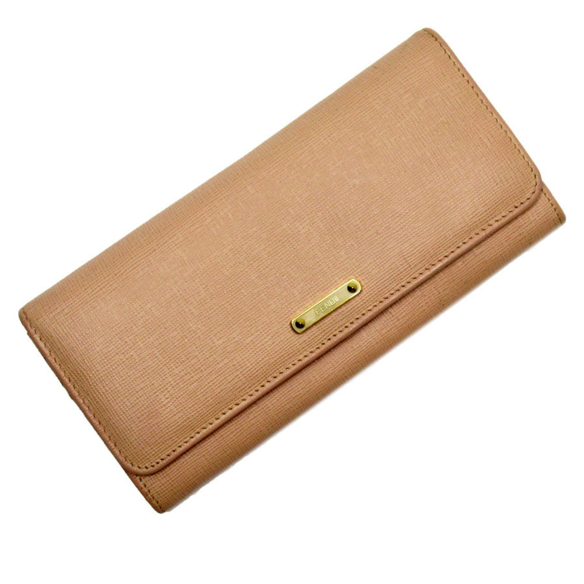 Pre-Owned FENDI Bi-fold long wallet in leather, light pink, for women ...