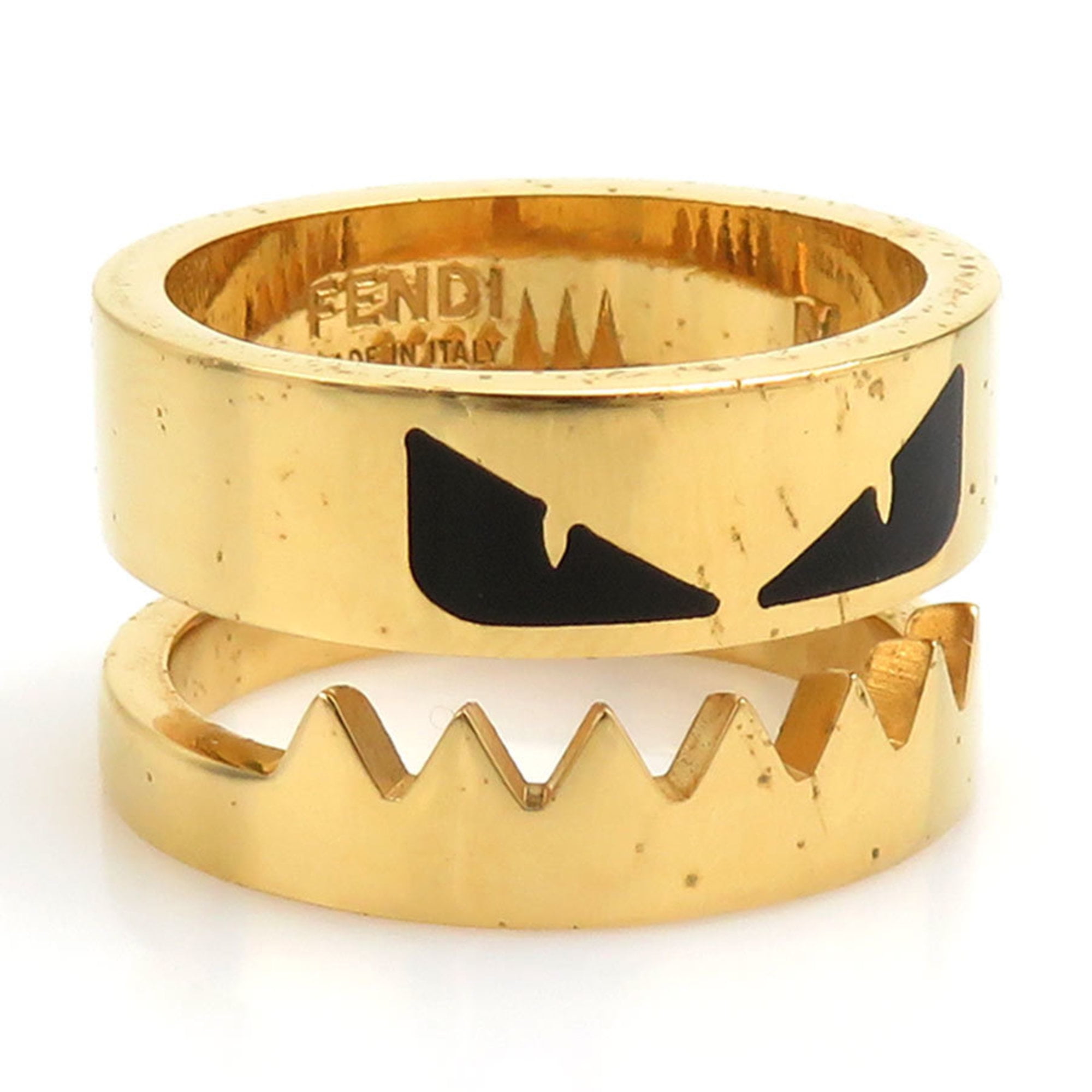 Pre-Owned FENDI Ring Monster Bugs Metal Gold Men's 2 55886k (Good ...