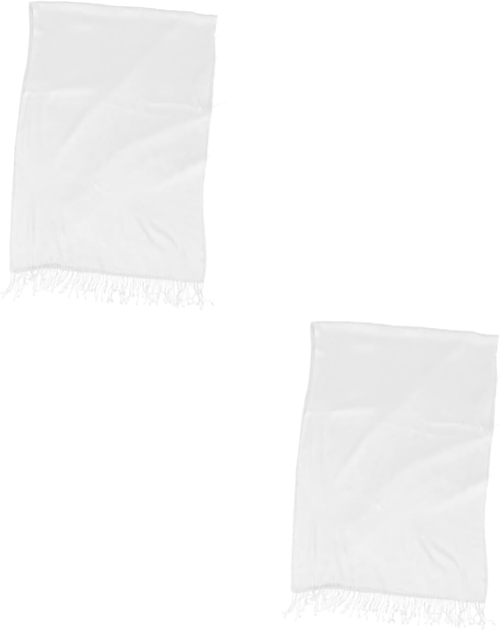 FENG2 Pcs Pure White Scarf Color Scarf White Scarves Thick Warm Scarf ...