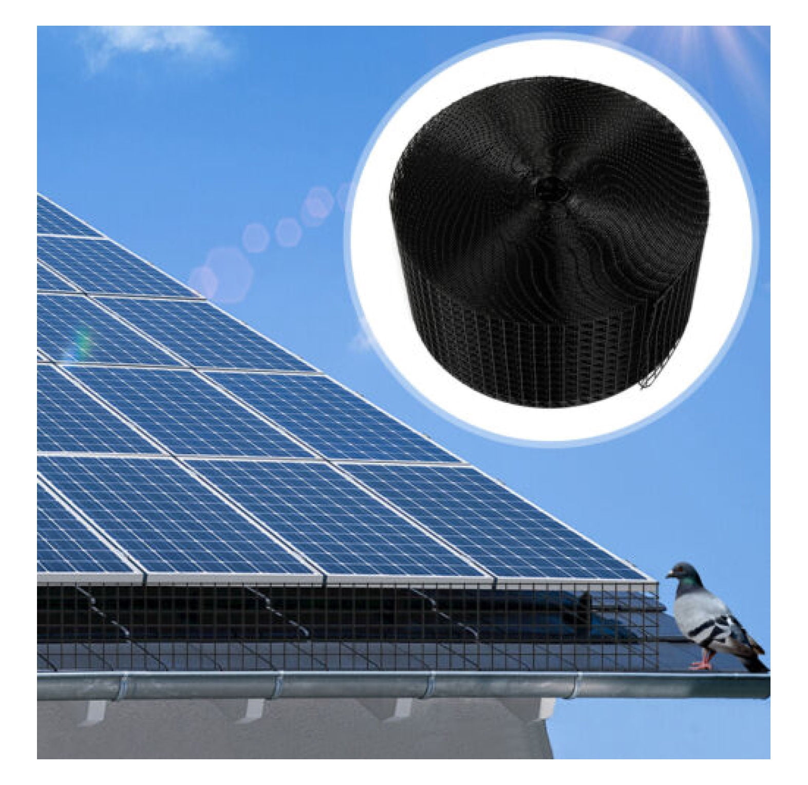 FENG20 100ft Solar Panel Wire Mesh Roll & clip kit - Pigeon Proofing ...