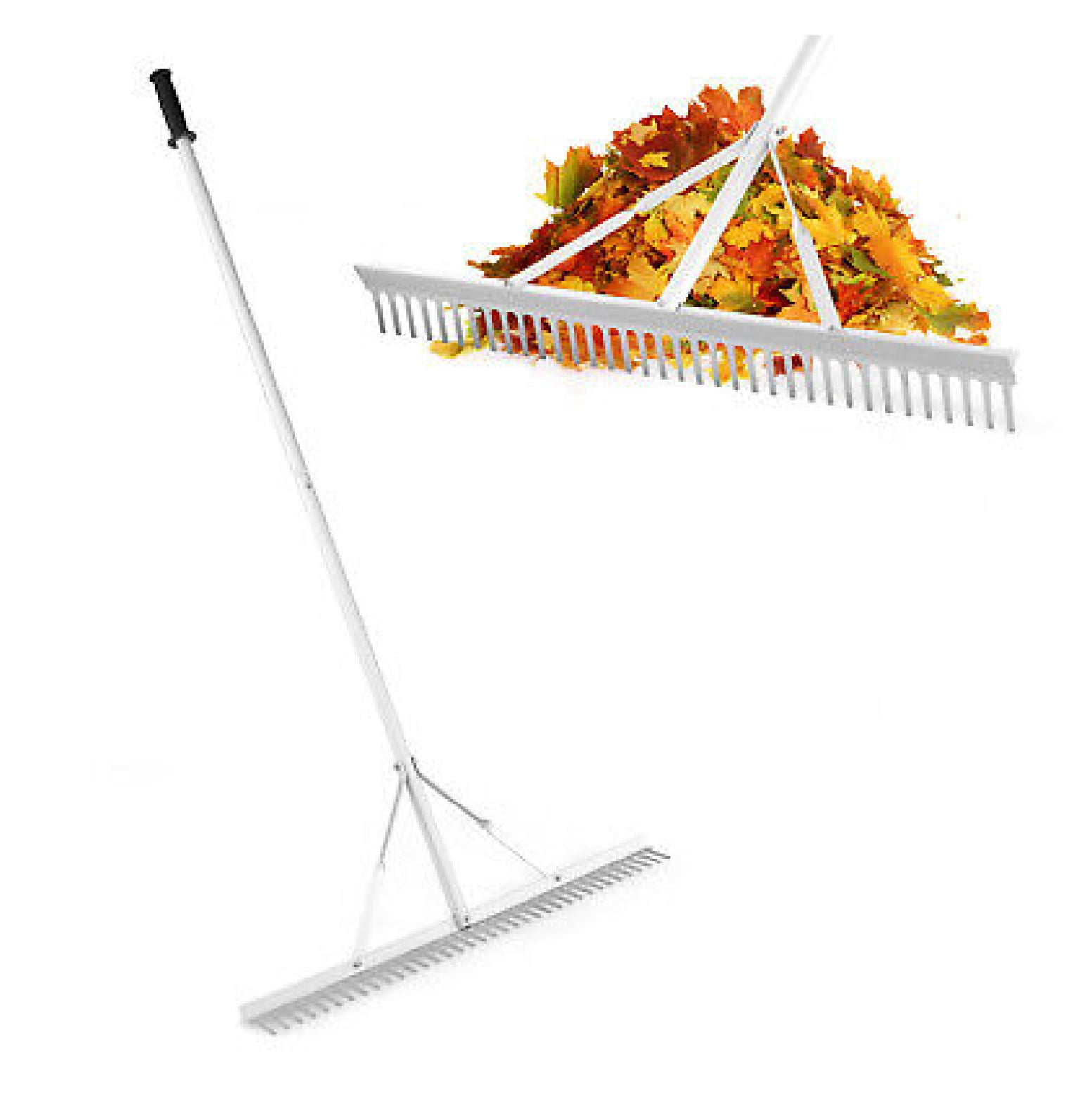 FENG20 Landscape Rake w/ 36" Head & 68" Handle Heavy-Duty Aluminum Leaf ...