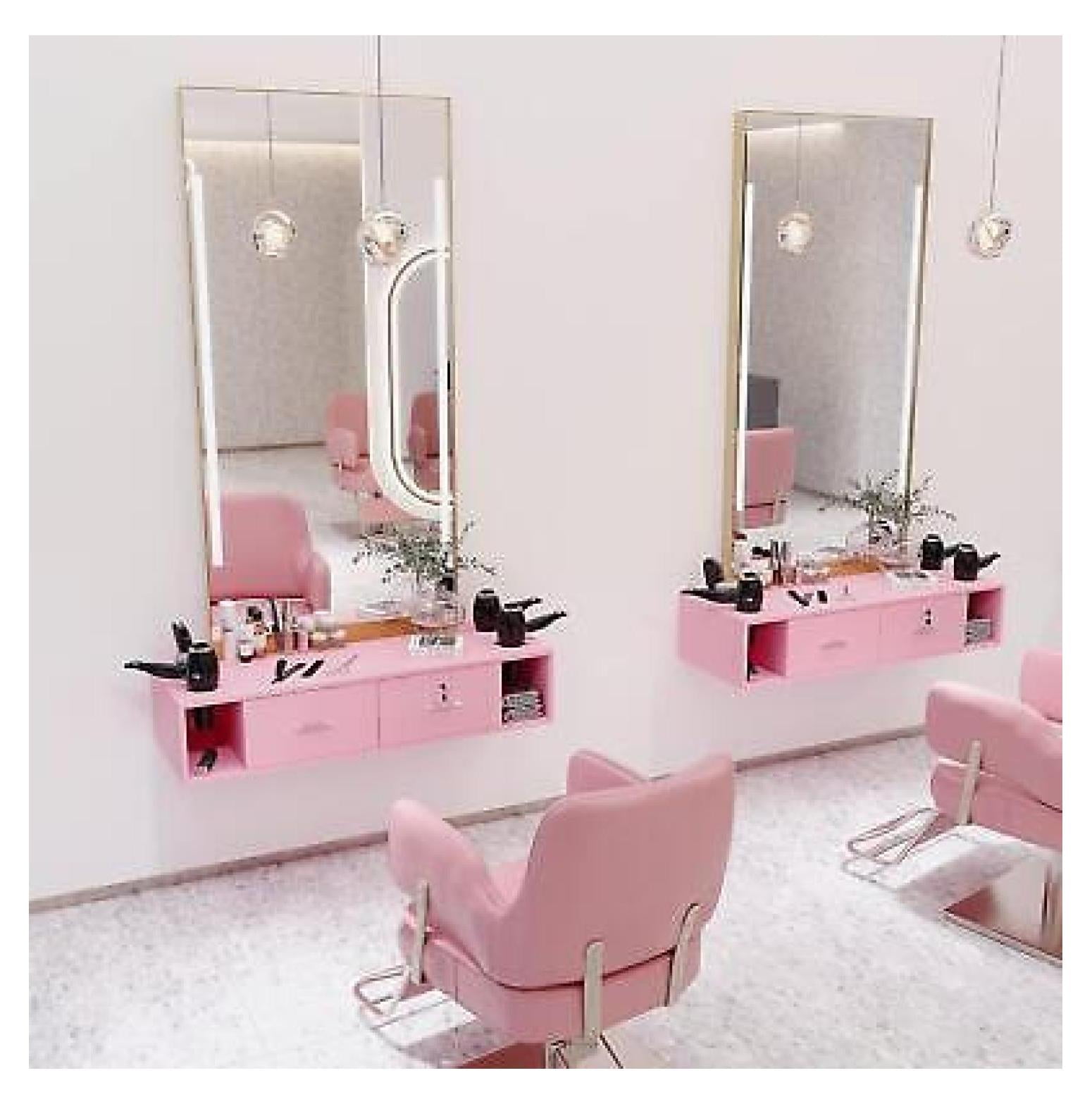 FENG20 Locking Wall Mount Styling Barber Station w/Drawers Beauty Spa ...