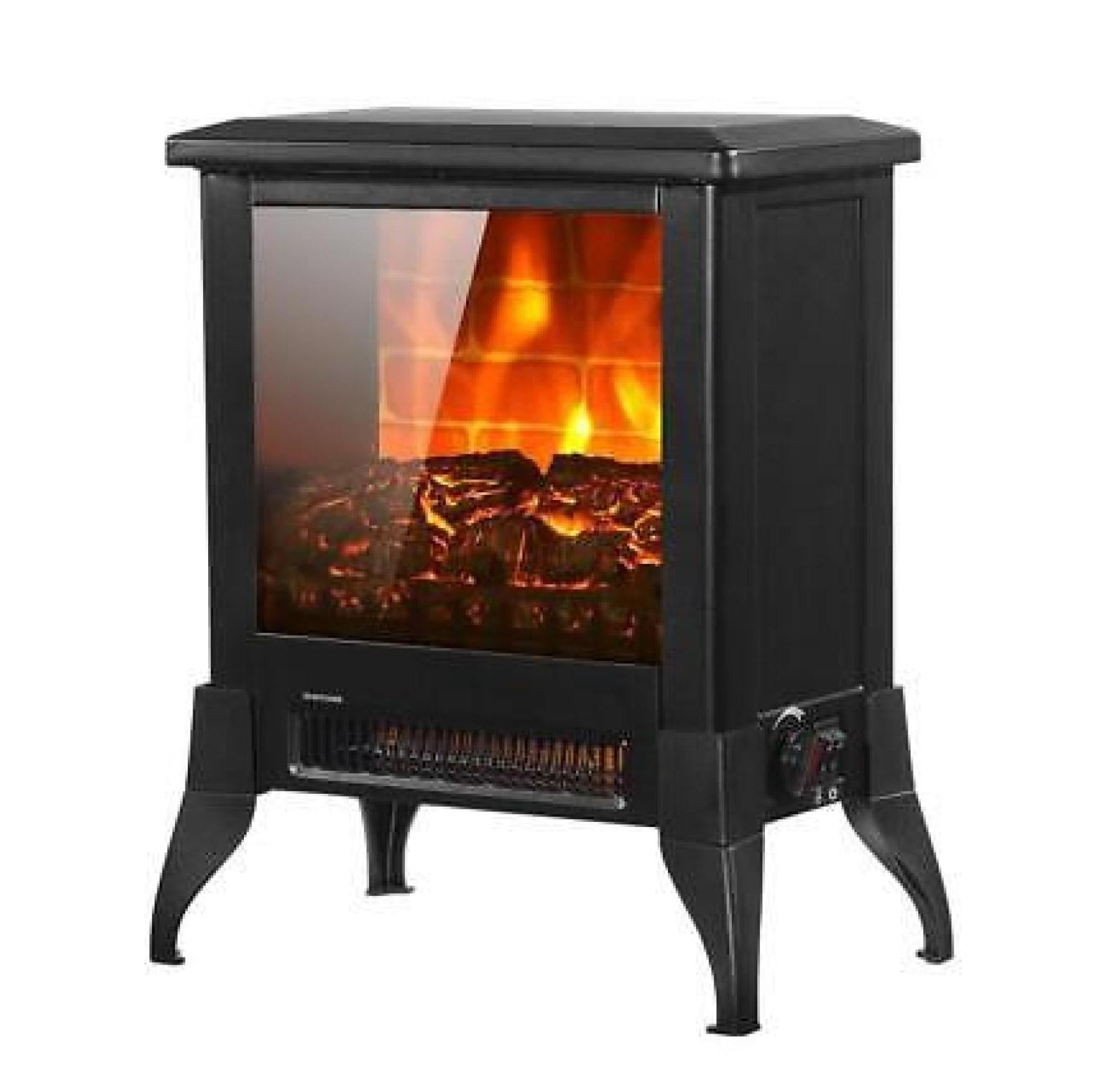 FENG20 Portable 1400W 18" Electric Fireplace Space Heater Knob Control ...