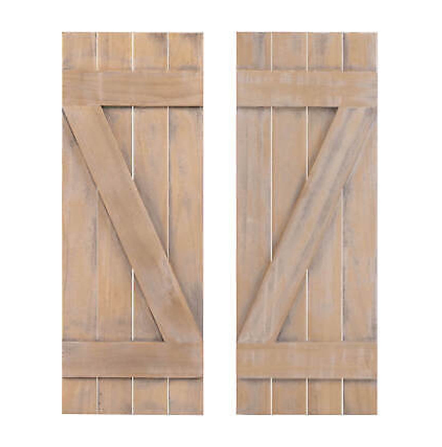 FENG20 Window Shutter Set of 2 Reclaimed Paulownia Wood Wall Decor w ...