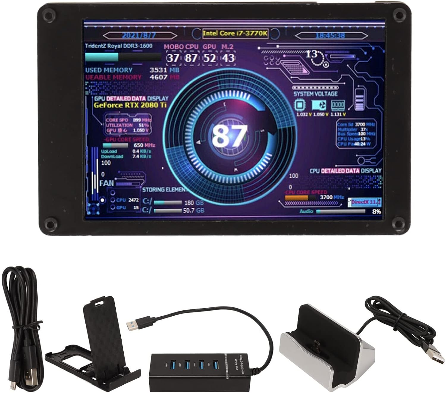 FENG3.5 Inch Computer Temp Monitor, AIDA64 PC CPU RAM Data Monitor, PC ...