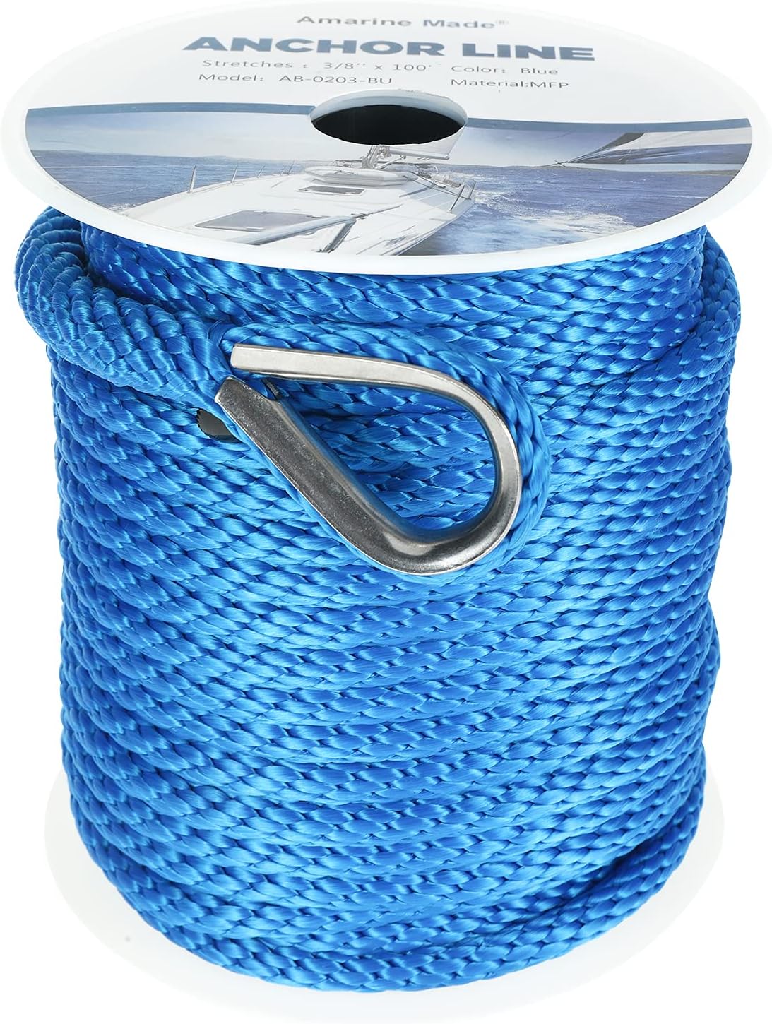 FENG3/8 Inch 50FT 100FT 150FT Premium Solid Braid MFP Anchor Line ...