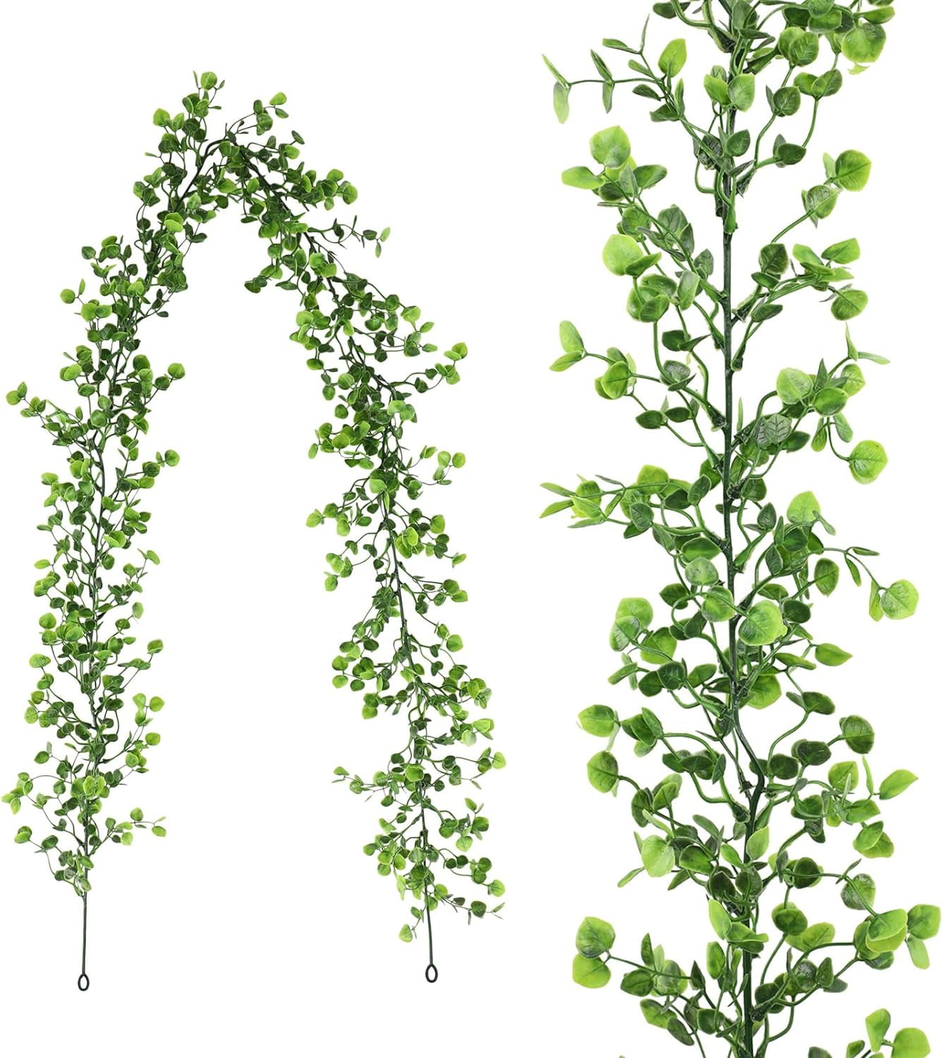 FENGArtificial Hanging Willow Vine Twigs,Vines Faux Eucalyptus Leaves ...