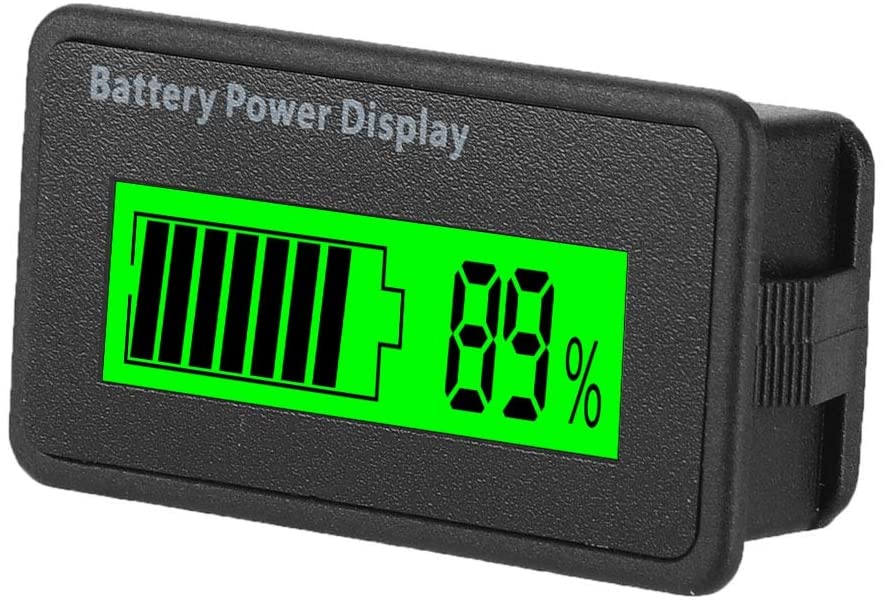FENGBattery Monitor, Green Backlit GY-6H Battery Power Display 12-48V Universal Battery Capacity ...