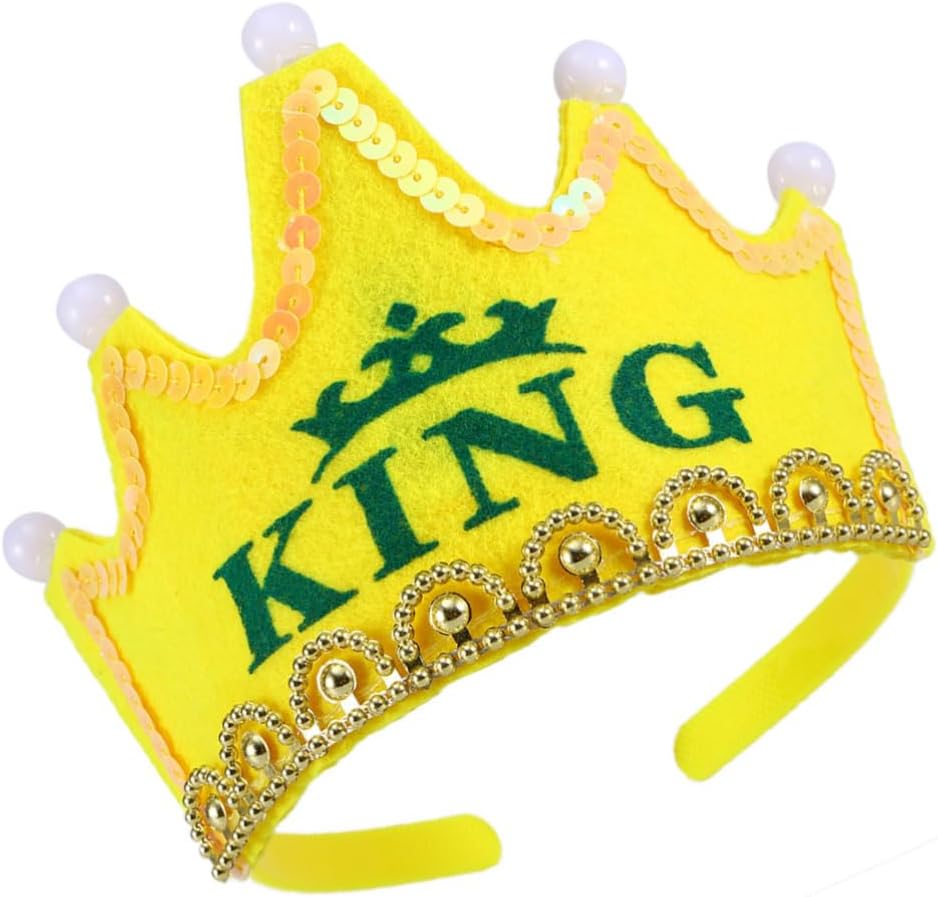 FENGBirthday Party Hat Children Birthday Party Hat Crown Hat LED ...