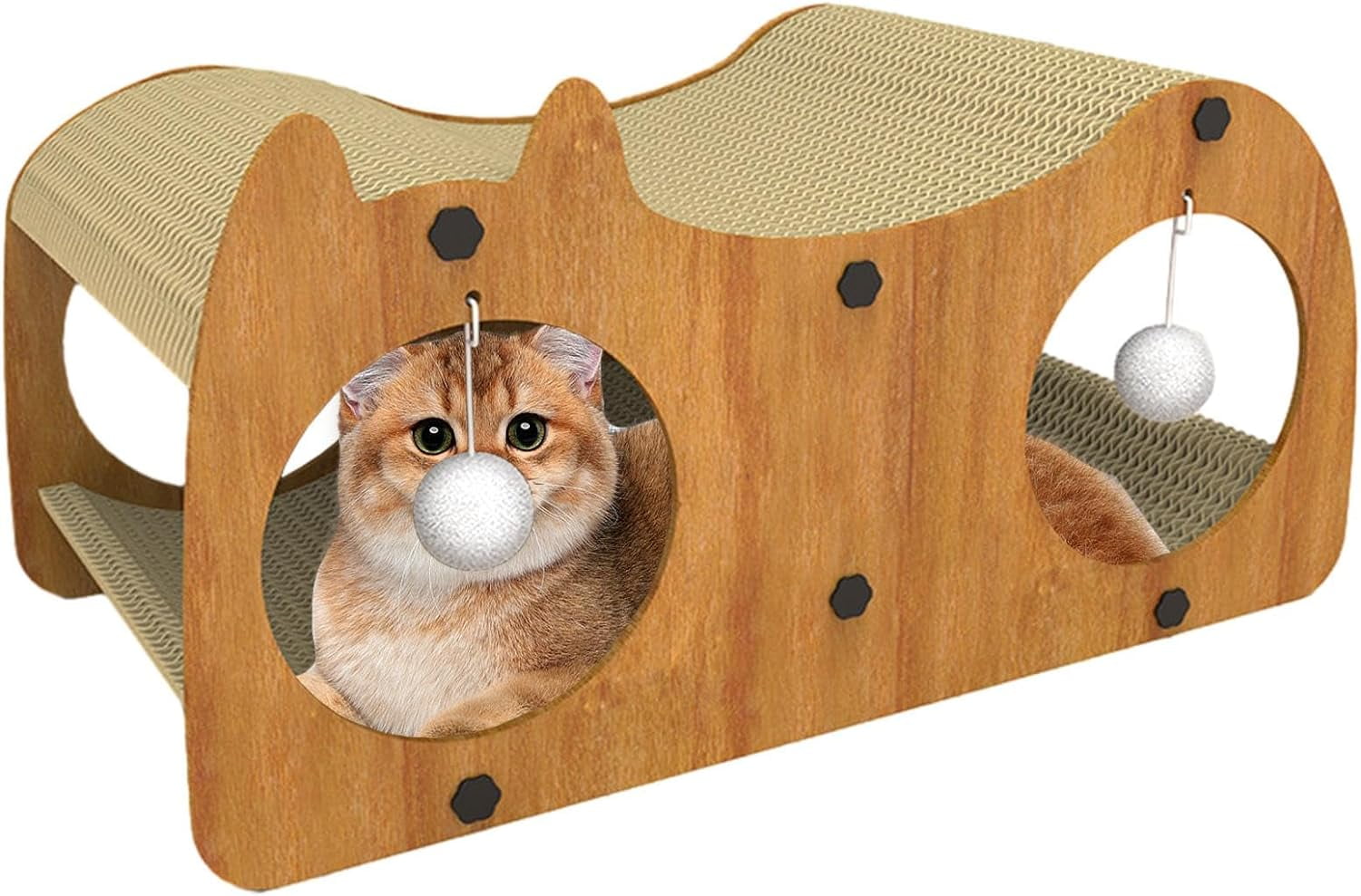 FENGCat Scratch House, Corrugated Cat Scratcher, Cardboard Cat House ...