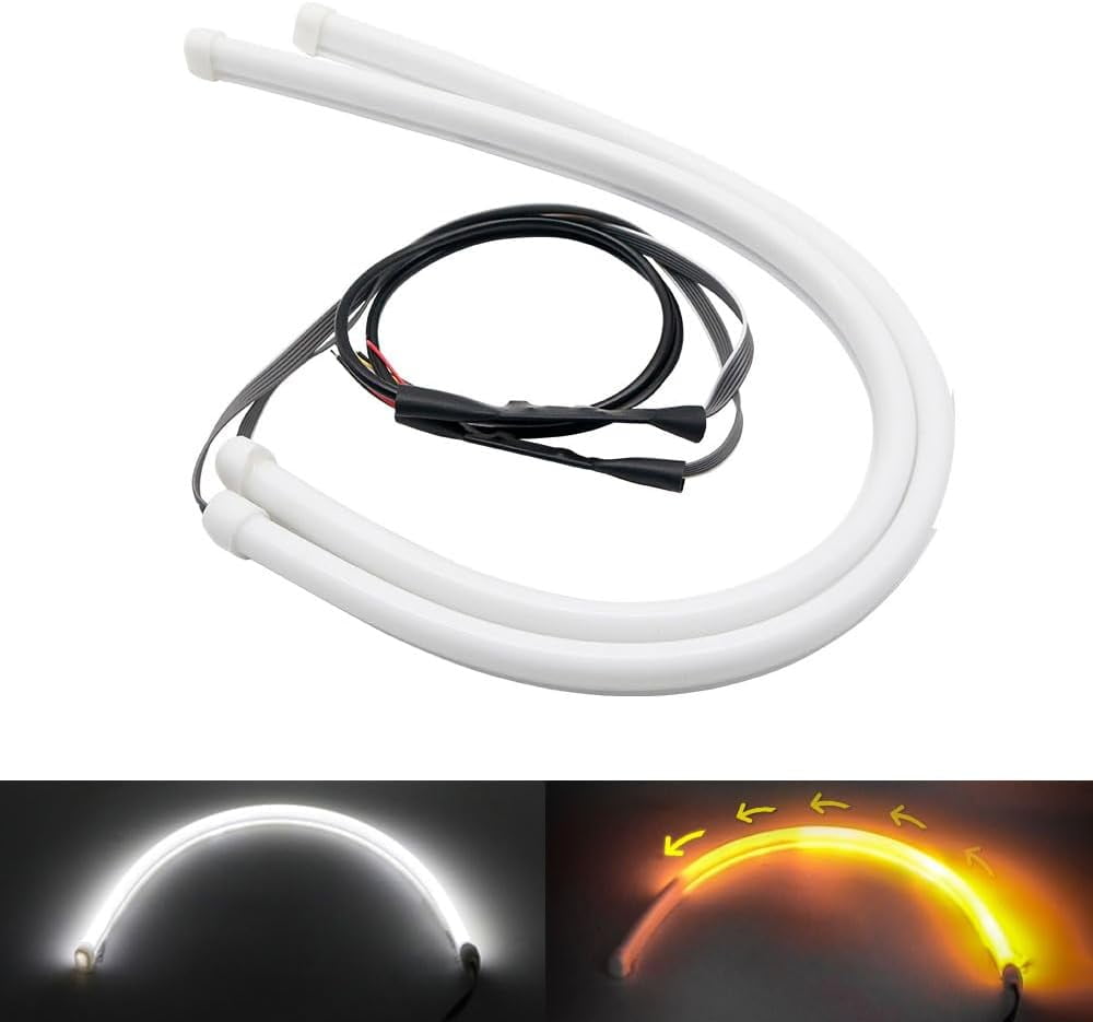 FENGFlexible Car Led Light Strip, Dual Color DRL LED Headlight Surface ...