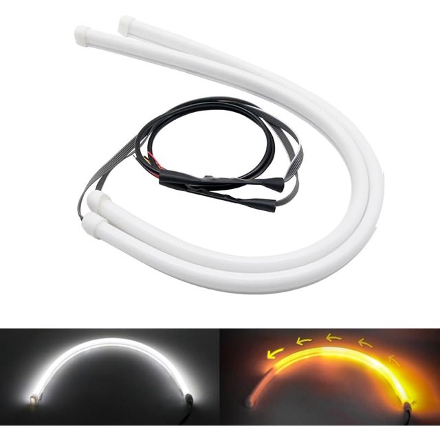 FENGFlexible Car Led Light Strip, Dual Color DRL LED Headlight Surface ...