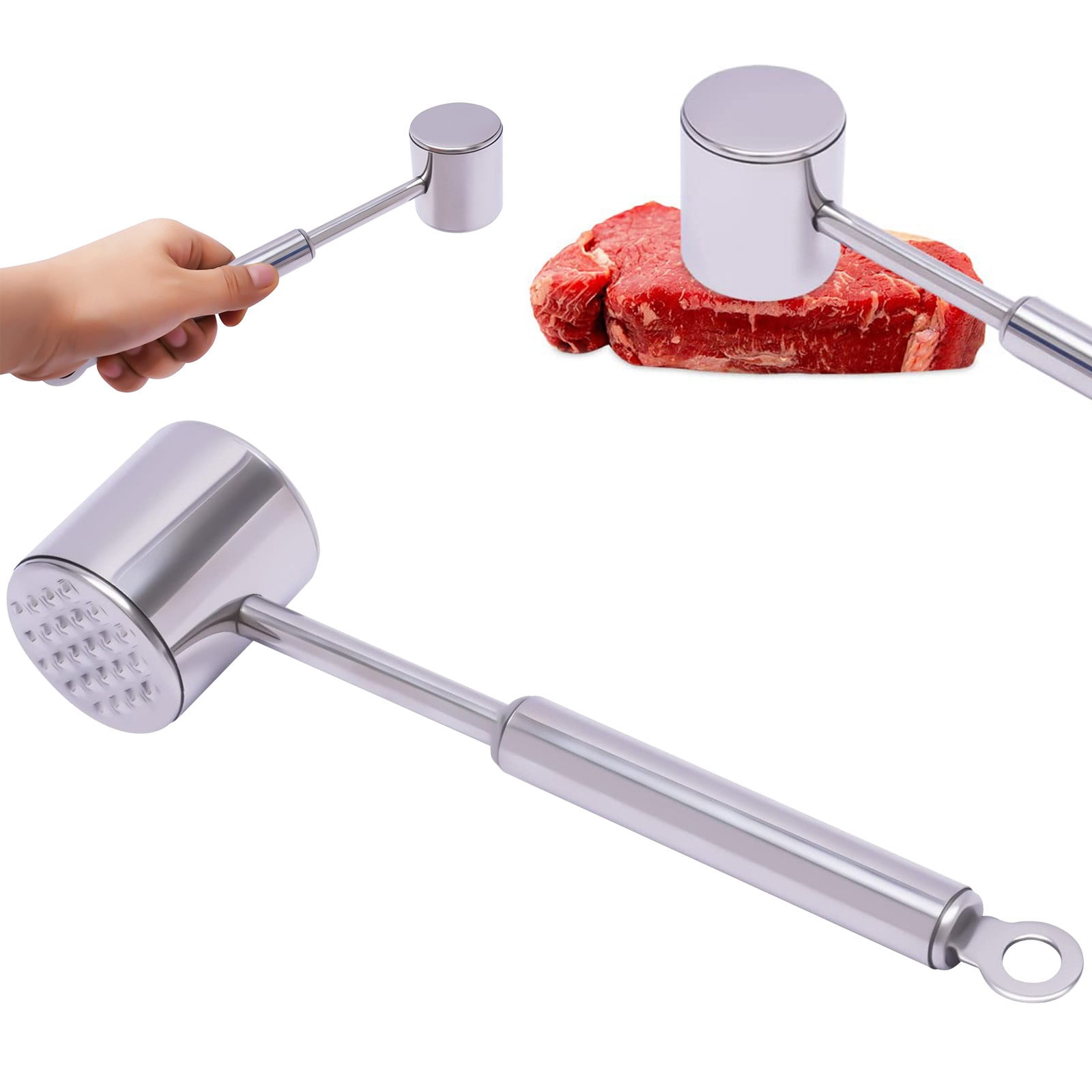 FENGGHAO Meat Tenderizer 304 Stainless Steel Heavy Meat Hammer Tool and ...