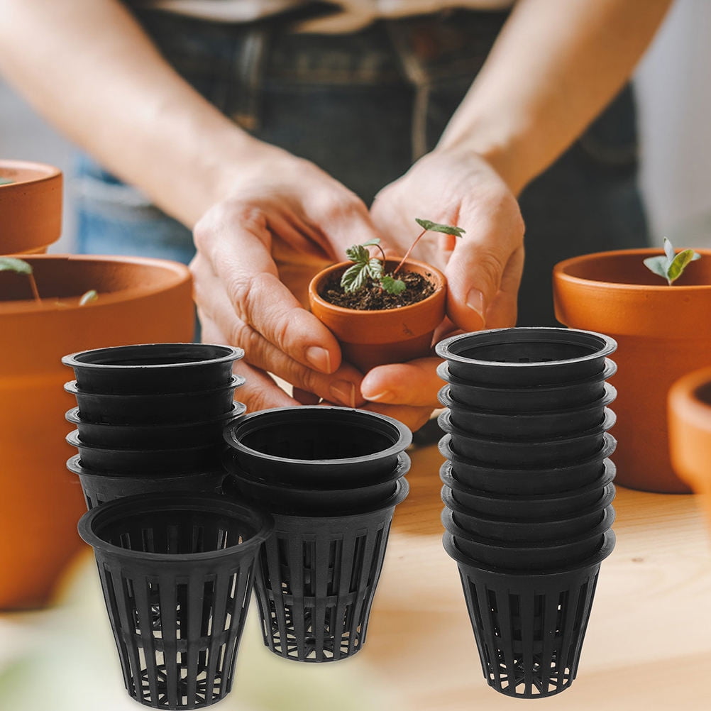 FENGGUIQU 100Pcs Black Fixed Plant Baskets for Hydroponic Growing ...