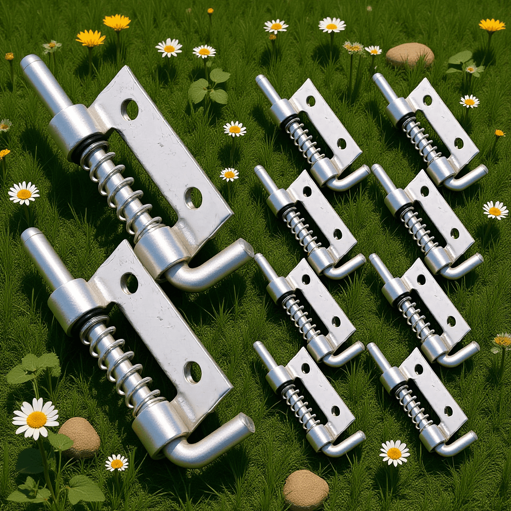FENGGUIQU 10-Pack Galvanized Iron Spring Latch with Flat Plate Design ...