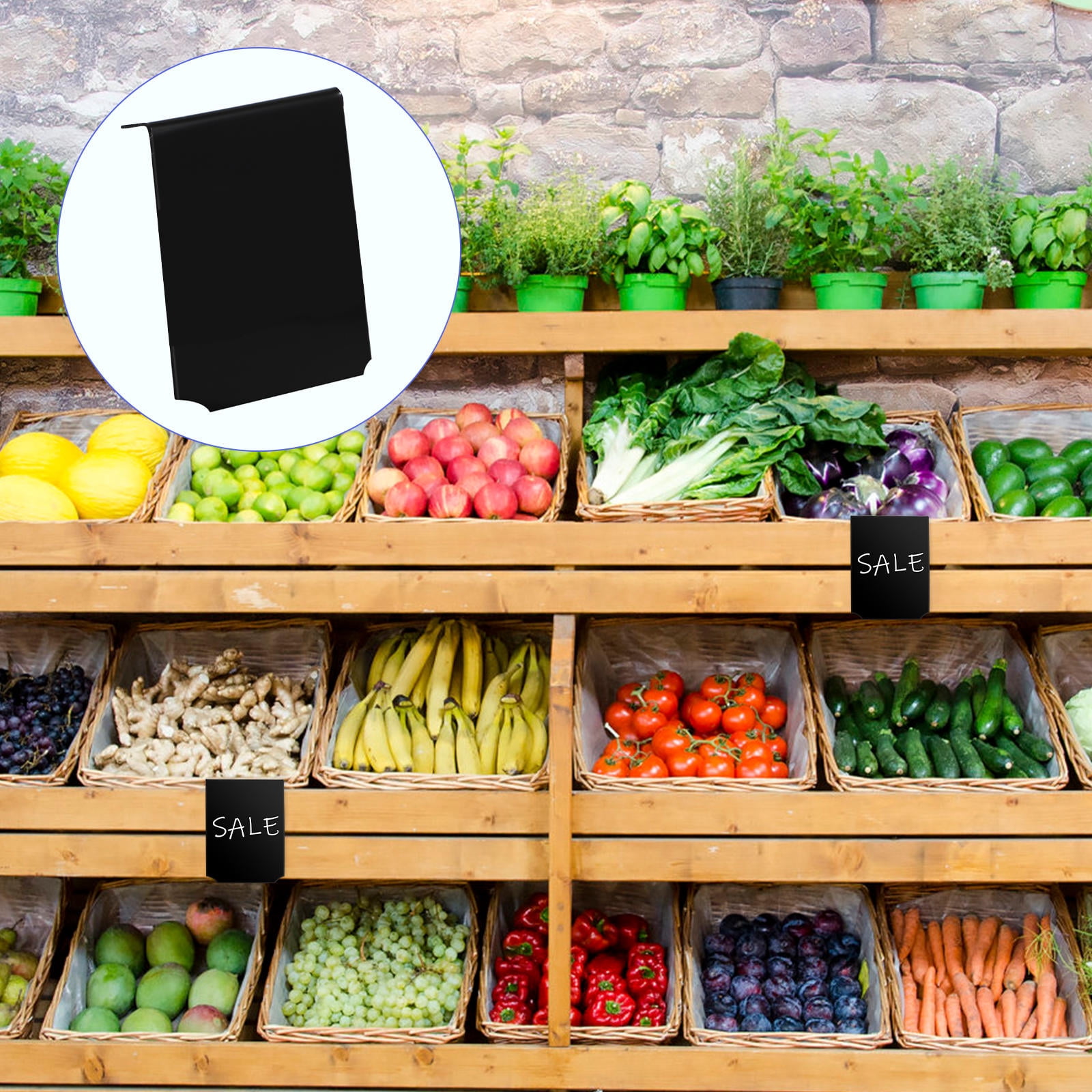 FENGGUIQU 16-Piece Black PVC Advertising Label Rack for Kitchen, Easy ...