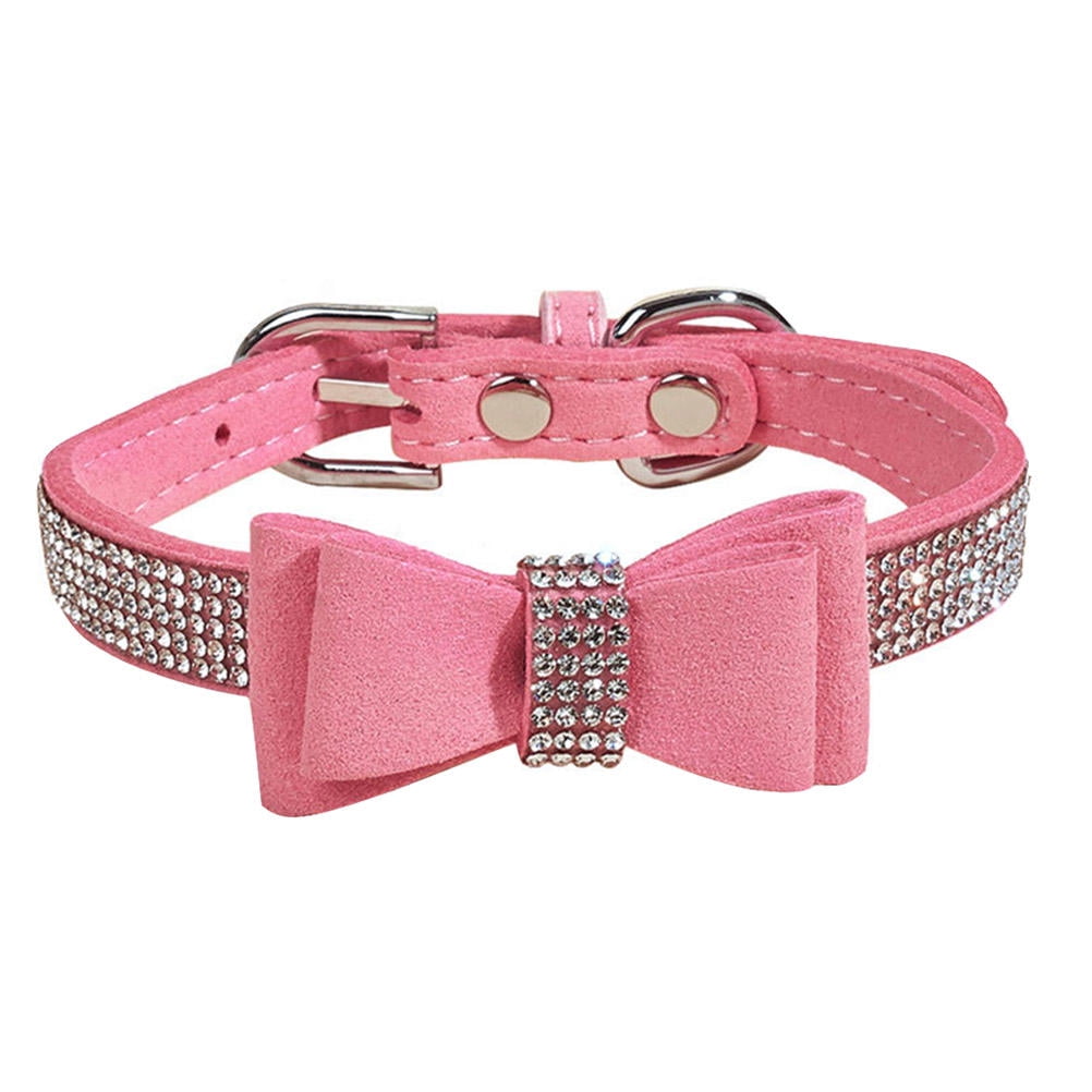 FENGGUIQU 1Set Comfortable Adjustable Pink Rhinestone Dog Collar Heavy ...