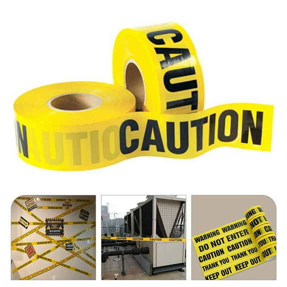 FENGGUIQU 2 Rolls Marking Tape Yellow Caution Tape Weatherproof for ...