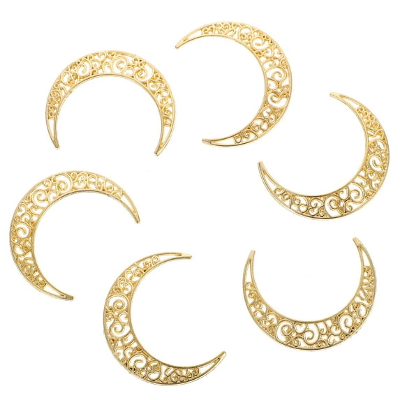 FENGGUIQU 20 Pcs Hollow Moon Shape Earring Pendants with Golden Color ...