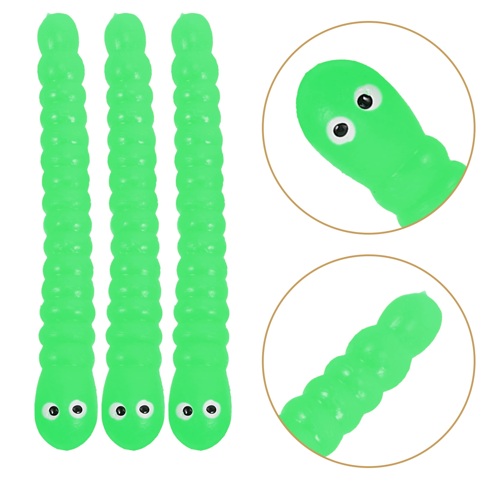 FENGGUIQU Set of 20 Green TPR Fidget Worm Sensory Toys for Adults ...