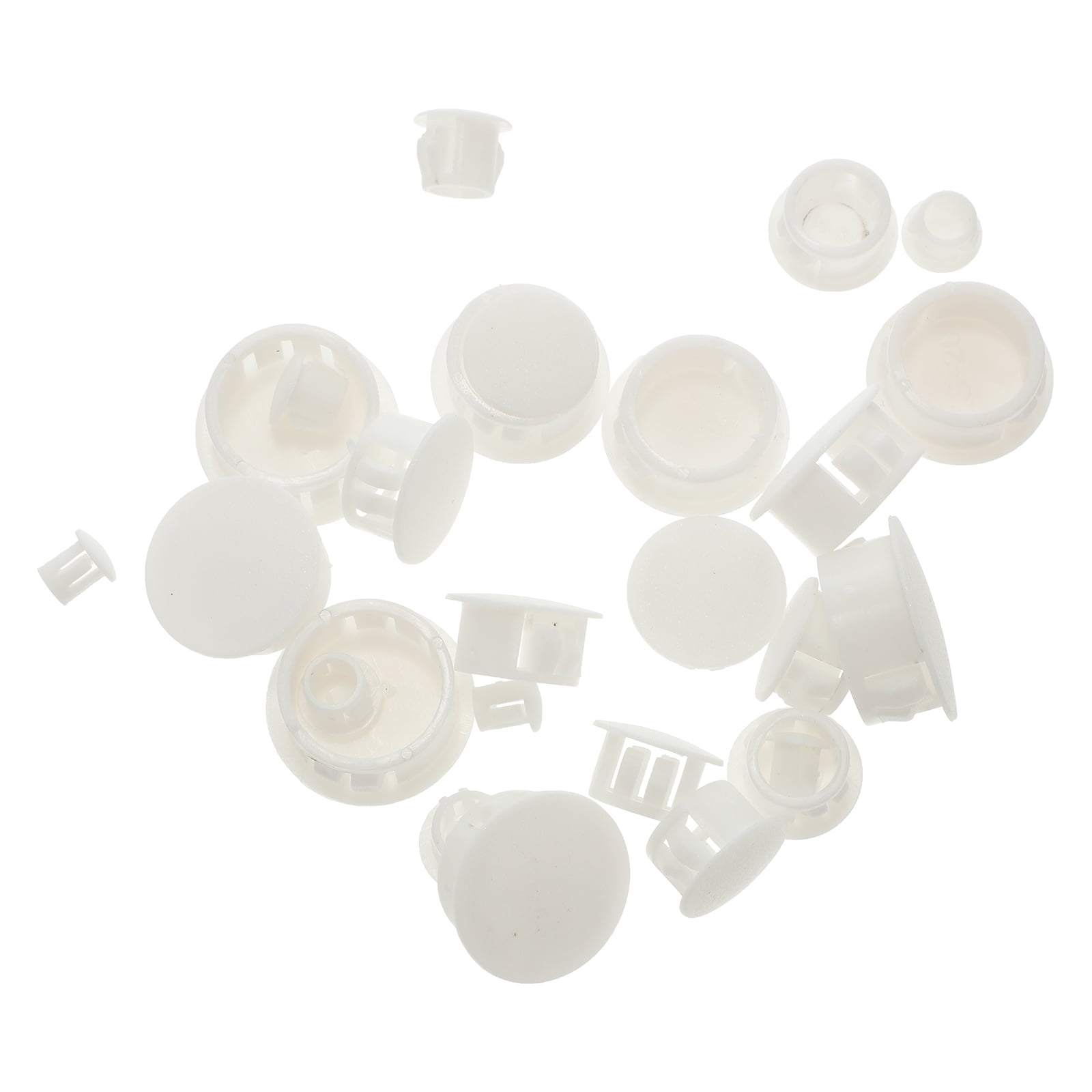 FENGGUIQU White Plastic Round Screw Covers Caps for Construction 27Pcs ...