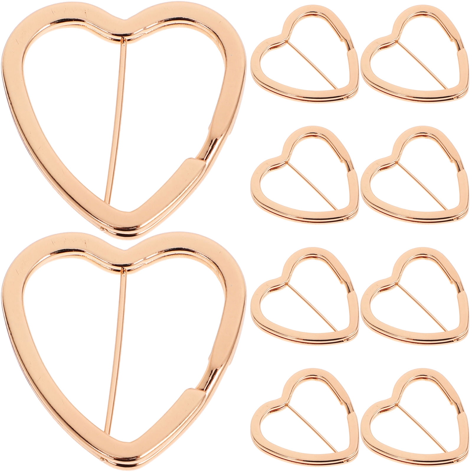 FENGGUIQU 30Pcs Durable Heart Shape Key Rings Iron Metal Split Rings ...