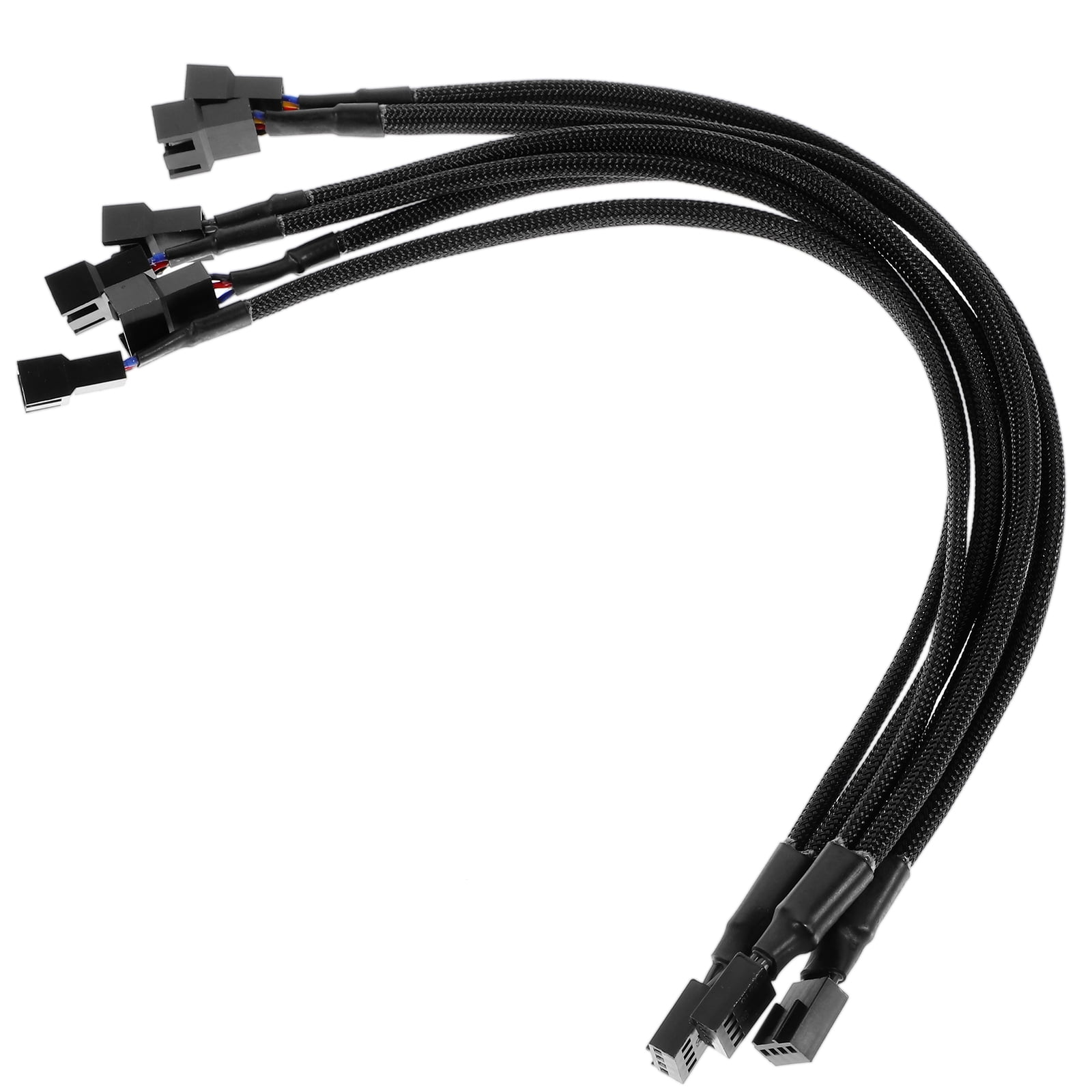 FENGGUIQU PC component cable splitter Splitter Cables Black PVC 3pcs ...