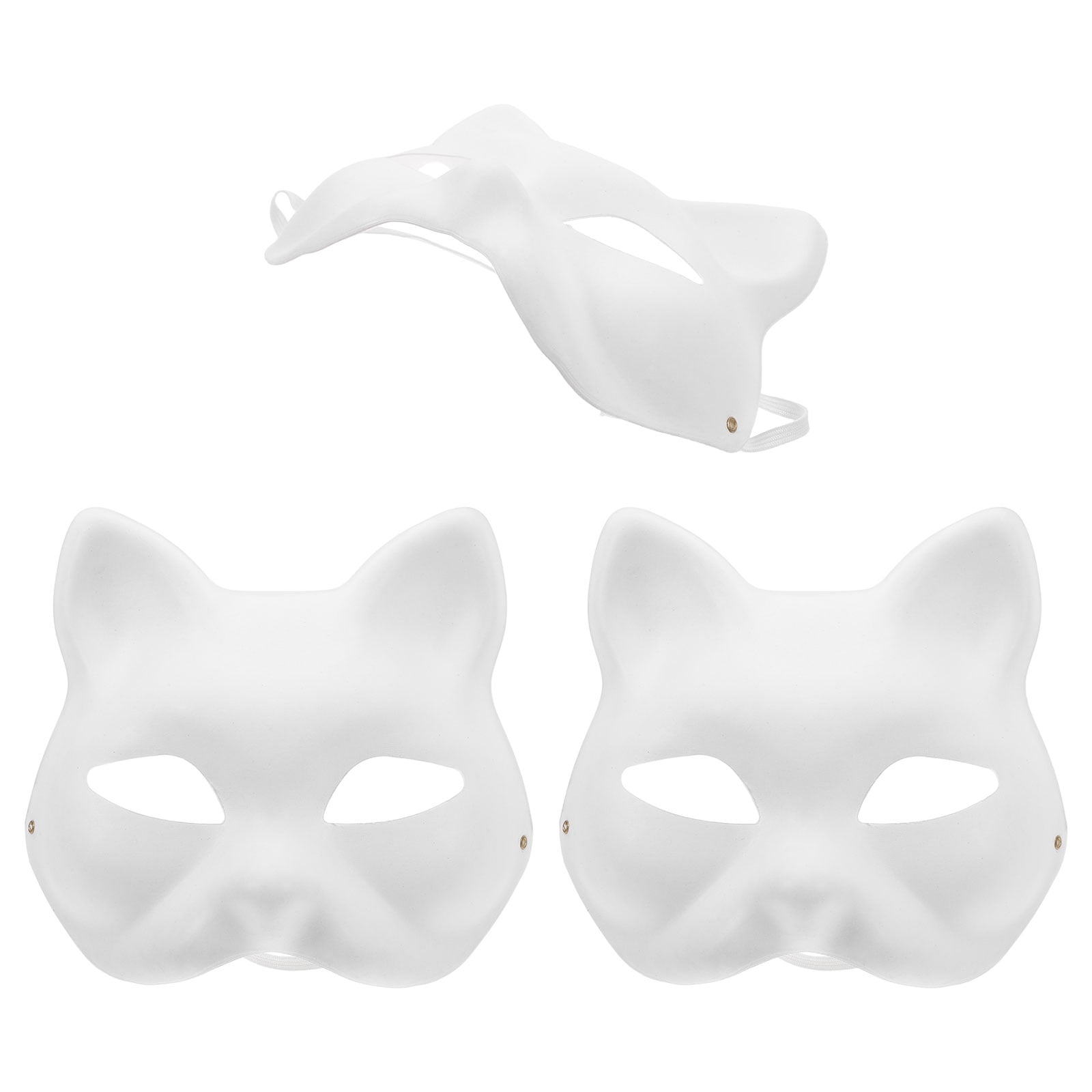 FENGGUIQU 3-Piece Paper Half Face Masquerade Masks, Paper Pulp Craft ...