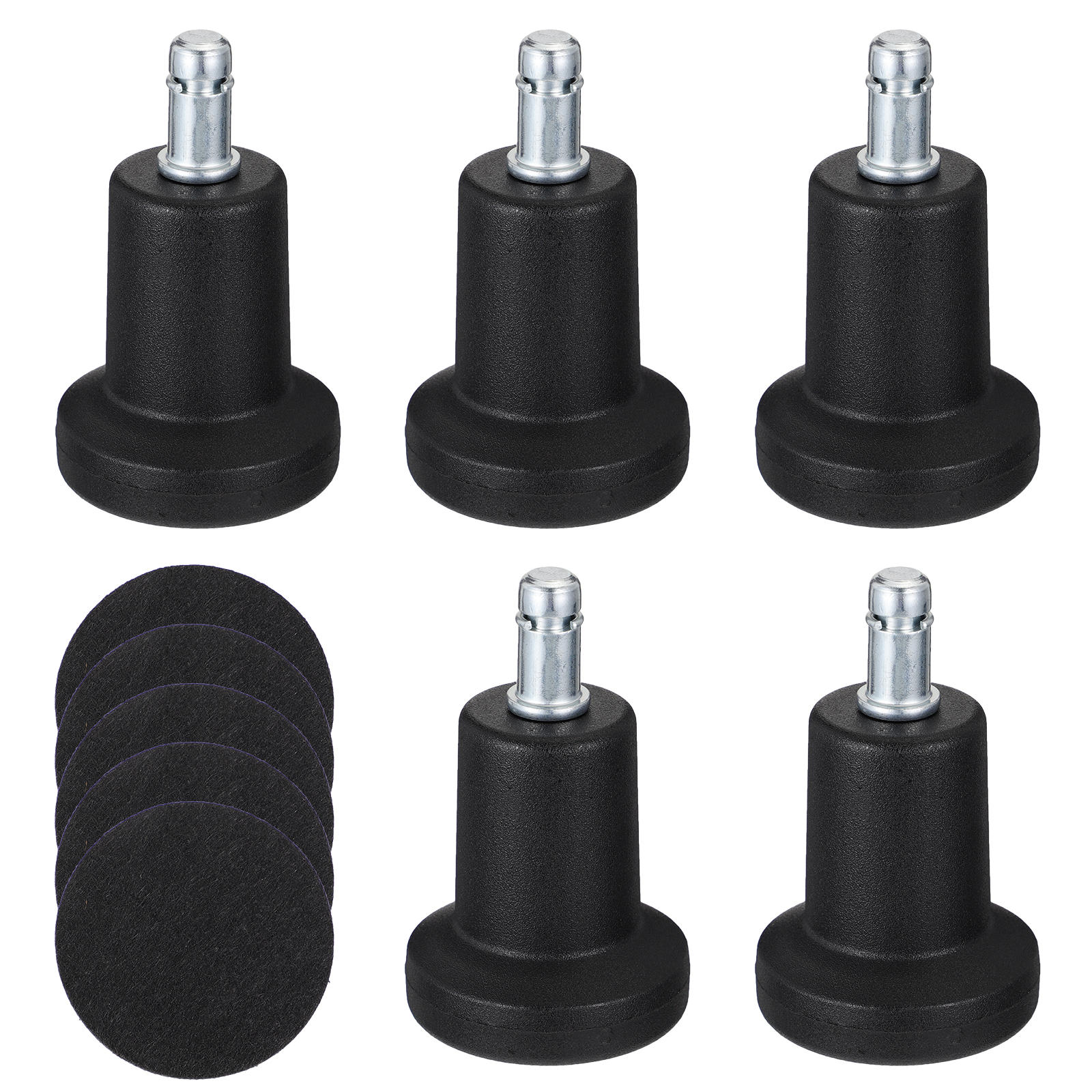 FENGGUIQU 5 Pcs Desk Chair Replacement Wheels Black Easy Installation ...