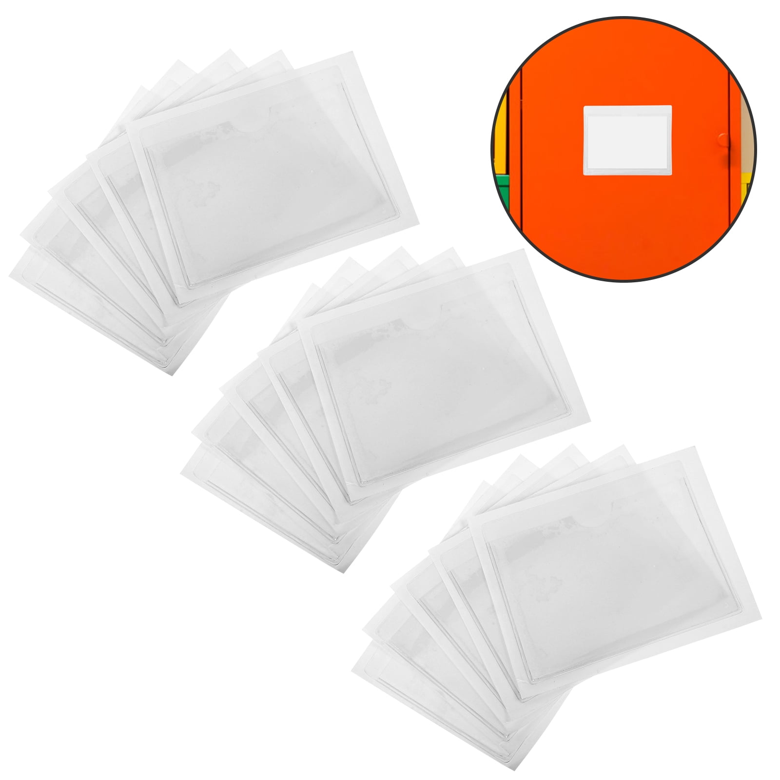 FENGGUIQU Transparent PVC Adhesive Card Holder Pockets for Storage, 50 ...