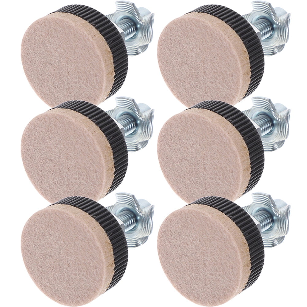 FENGGUIQU 6Pcs Black Adjustable Furniture Feet with Felt Base for Table ...