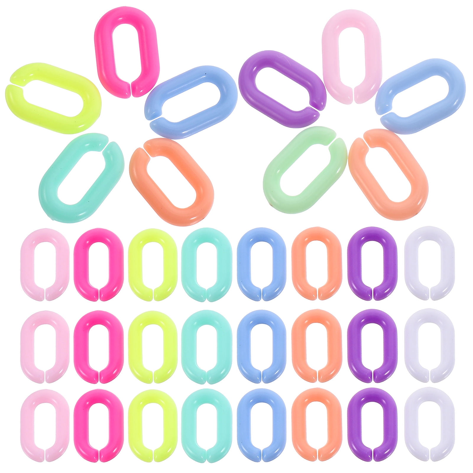 FENGGUIQU 800Pcs Acrylic Linking Rings Clasp for Bag Keychain ...
