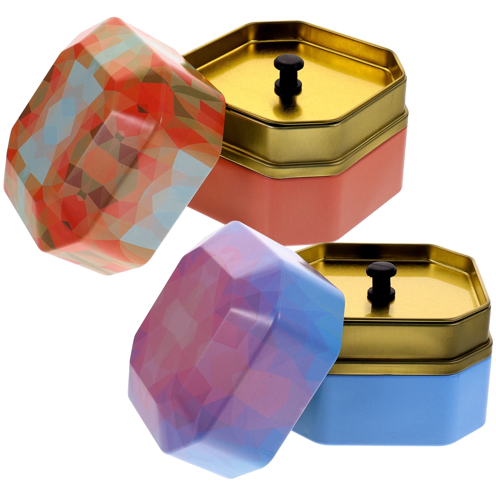 FENGGUIQU Assorted Color Tinplate Tea Tins for Loose Tea Storage Jar ...