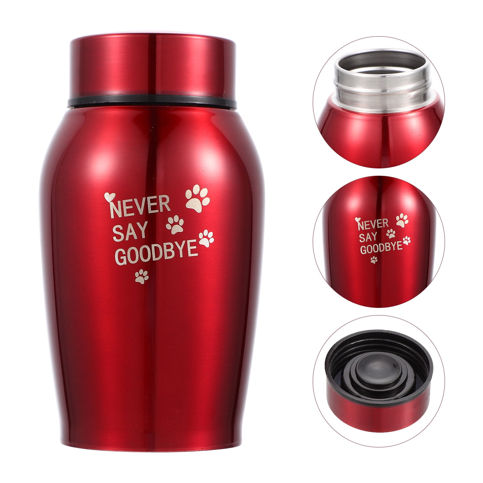 FENGGUIQU Cat Pet Ashes Container Stainless Steel Red Simple 1Pcs ...