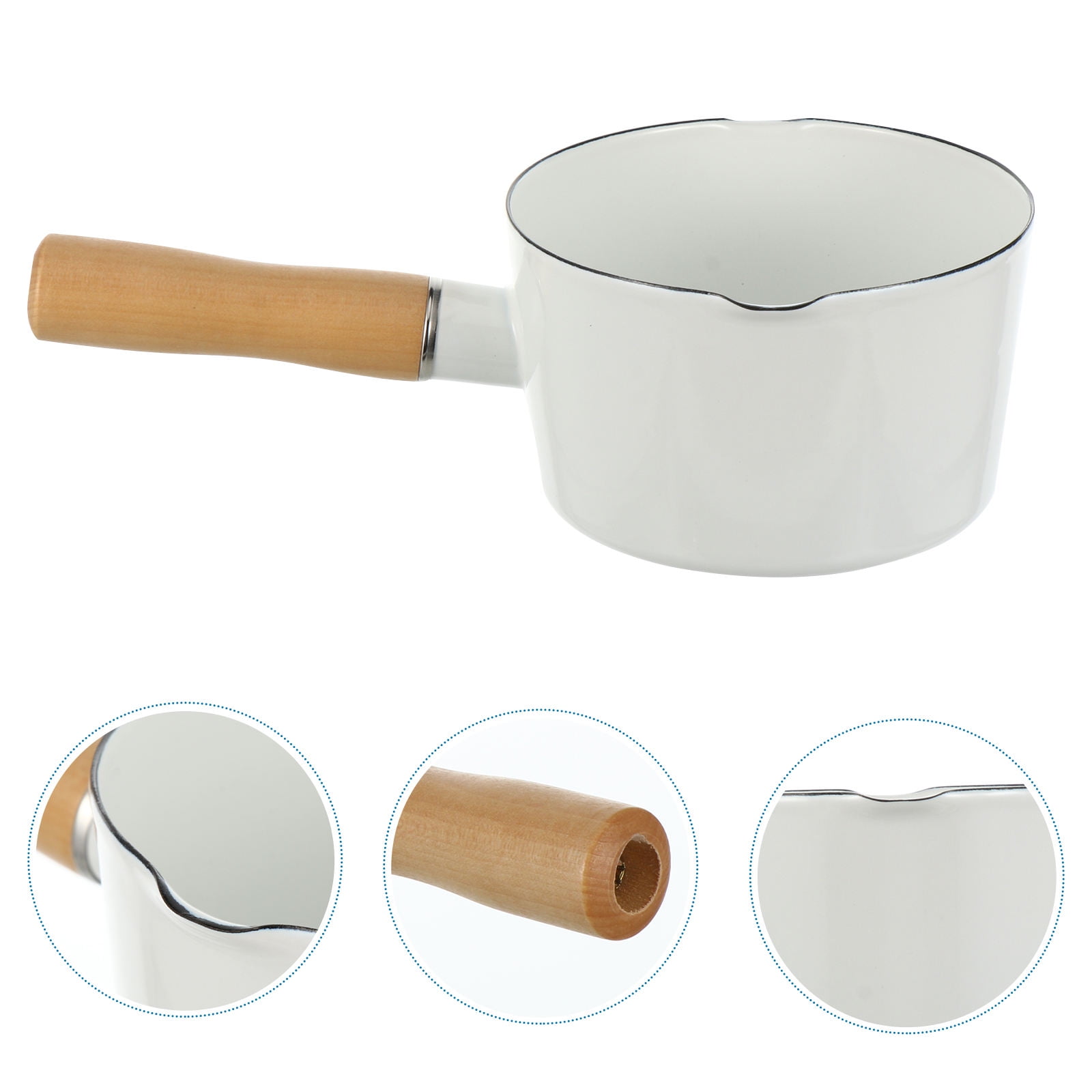 FENGGUIQU Cooking Pots Milk Heat Pot White Ceramics Preparing Baby Food ...